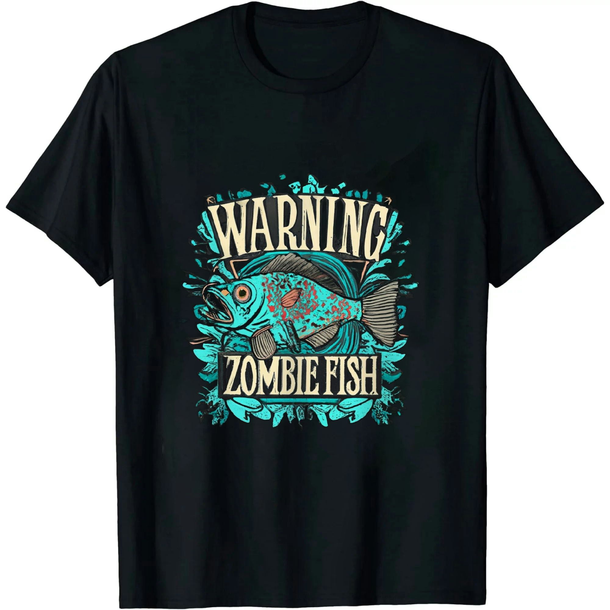 ARISTURING Warning Zombie Fish Design Fishing T-Shirt - Walmart.com