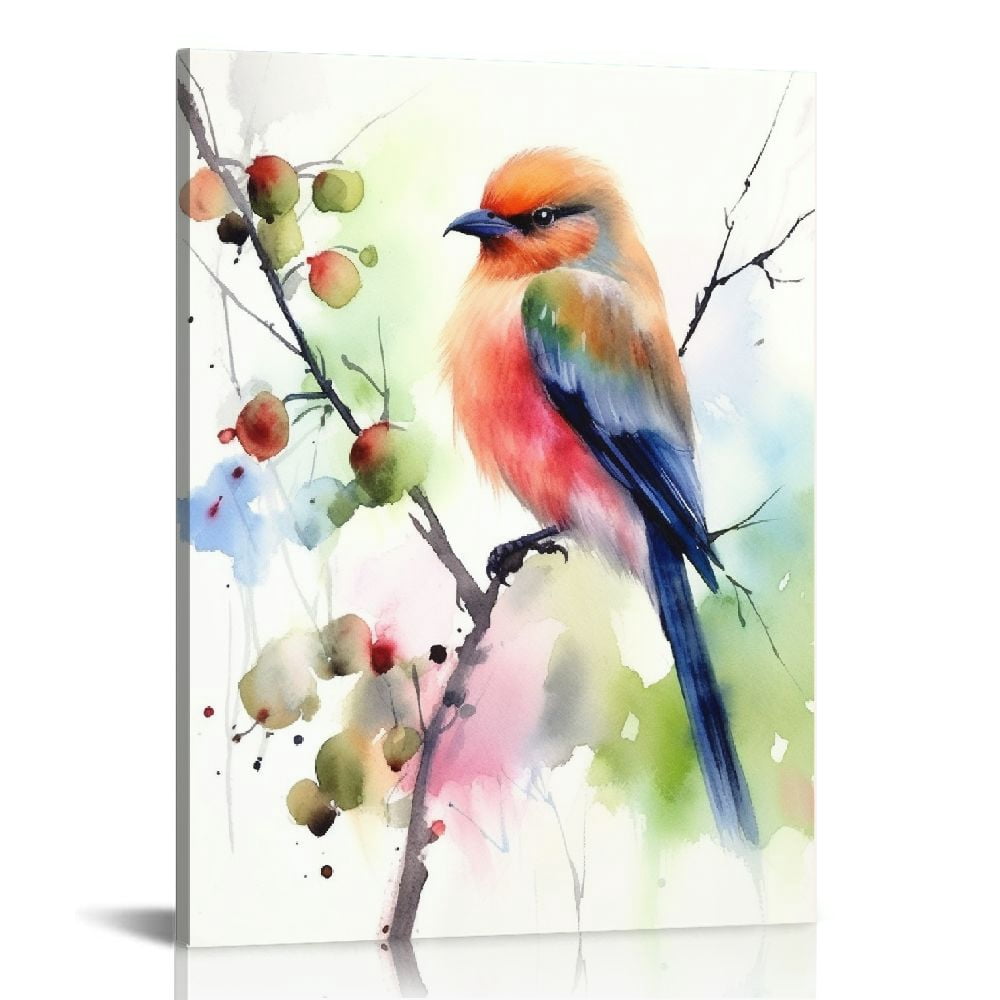 ARISTURING Watercolor Bird Wall Art Stunning Watercolor Hummingbirds ...
