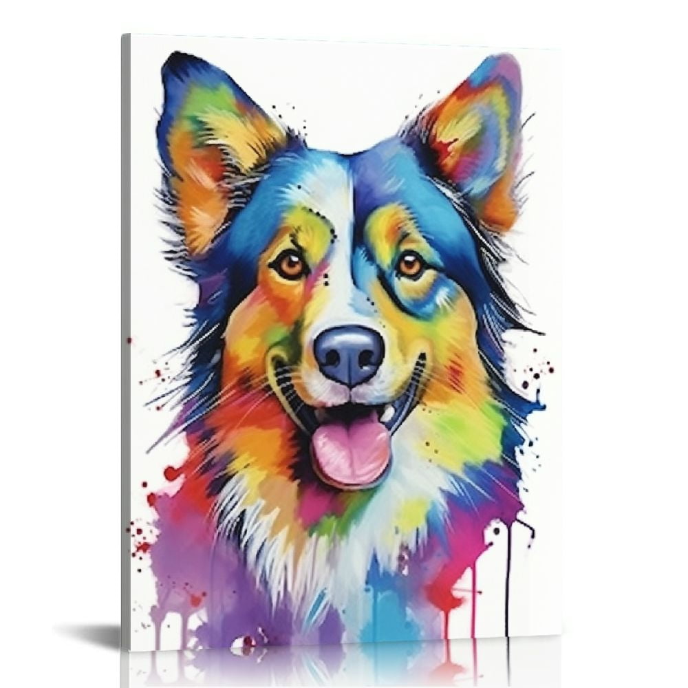 ARISTURING Watercolor Dogs Wall Art, Lovely Dog Canvas Art，Home Pets ...