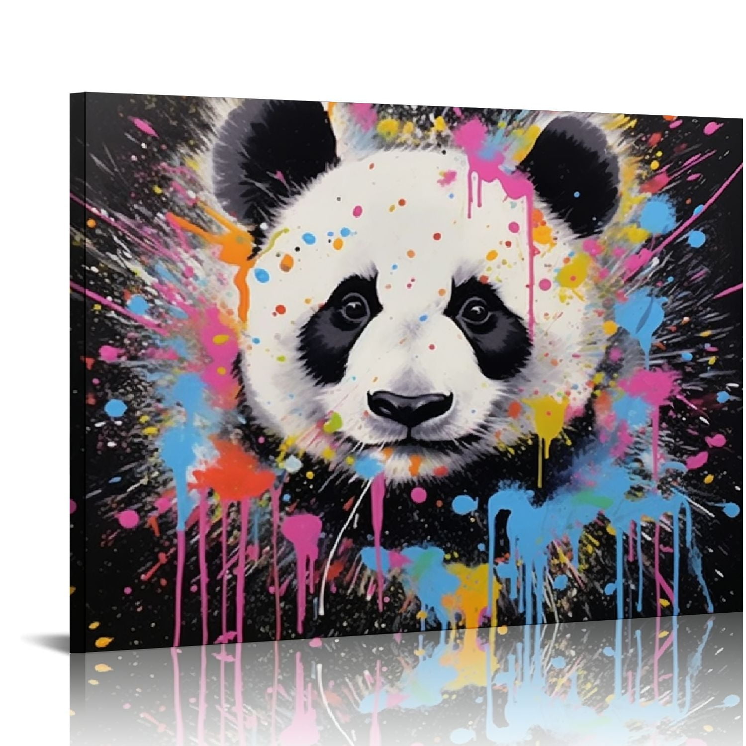 ARISTURING Watercolor Panda Canvas Wall Art Cute Panda Picture Modern ...