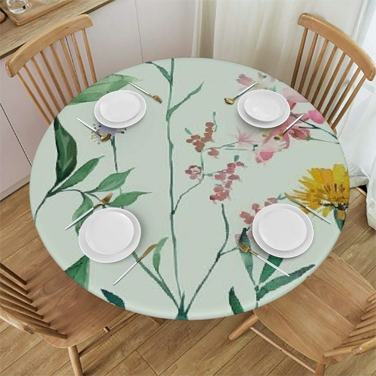 ARISTURING Watercolor Wild Flower Tablecloth Spring Flowers Table Cover ...