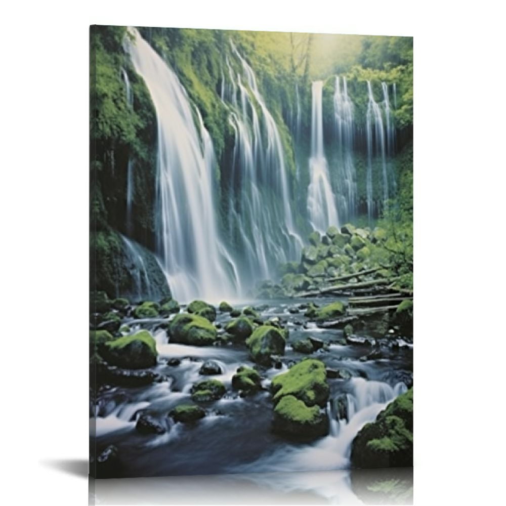 ARISTURING Waterfall Landsscape Forest Scenery Wall Decor Art Print ...