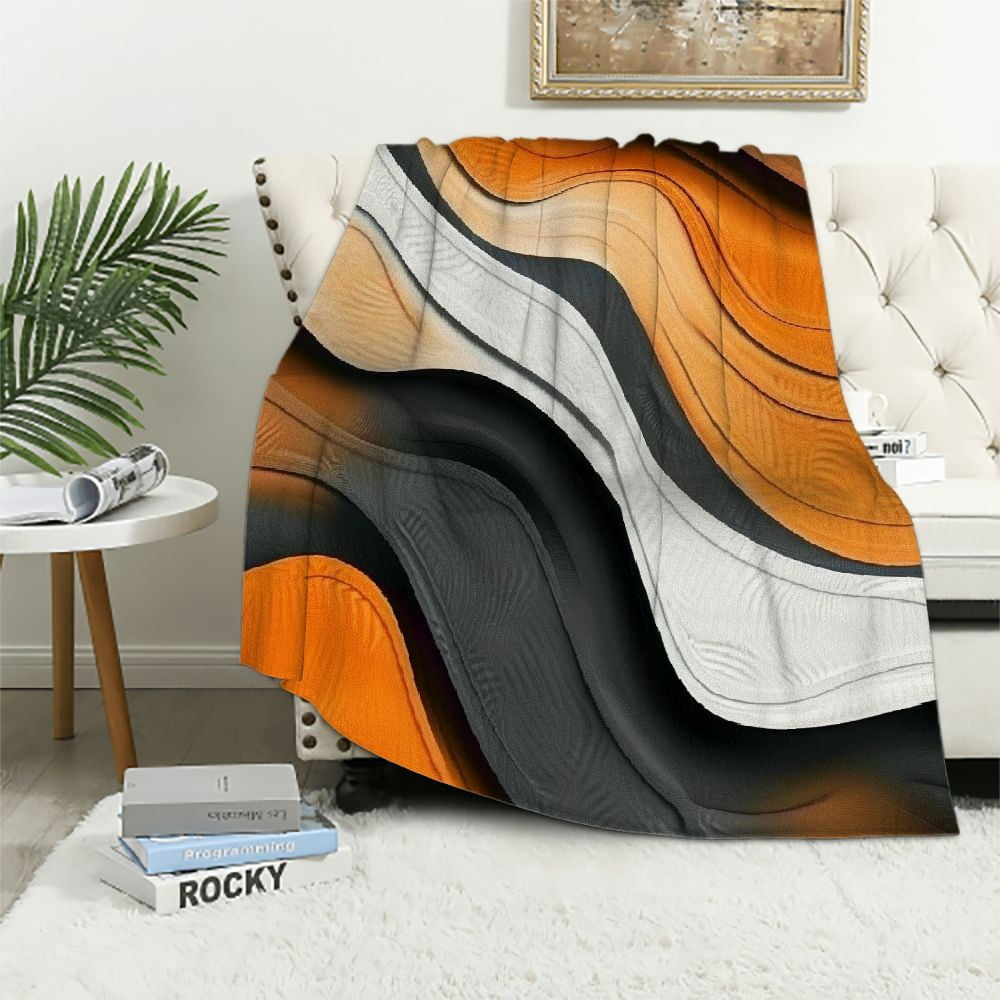 ARISTURING Wavy Shapes Flannel Blanket - Long-lasting Blanket for All ...