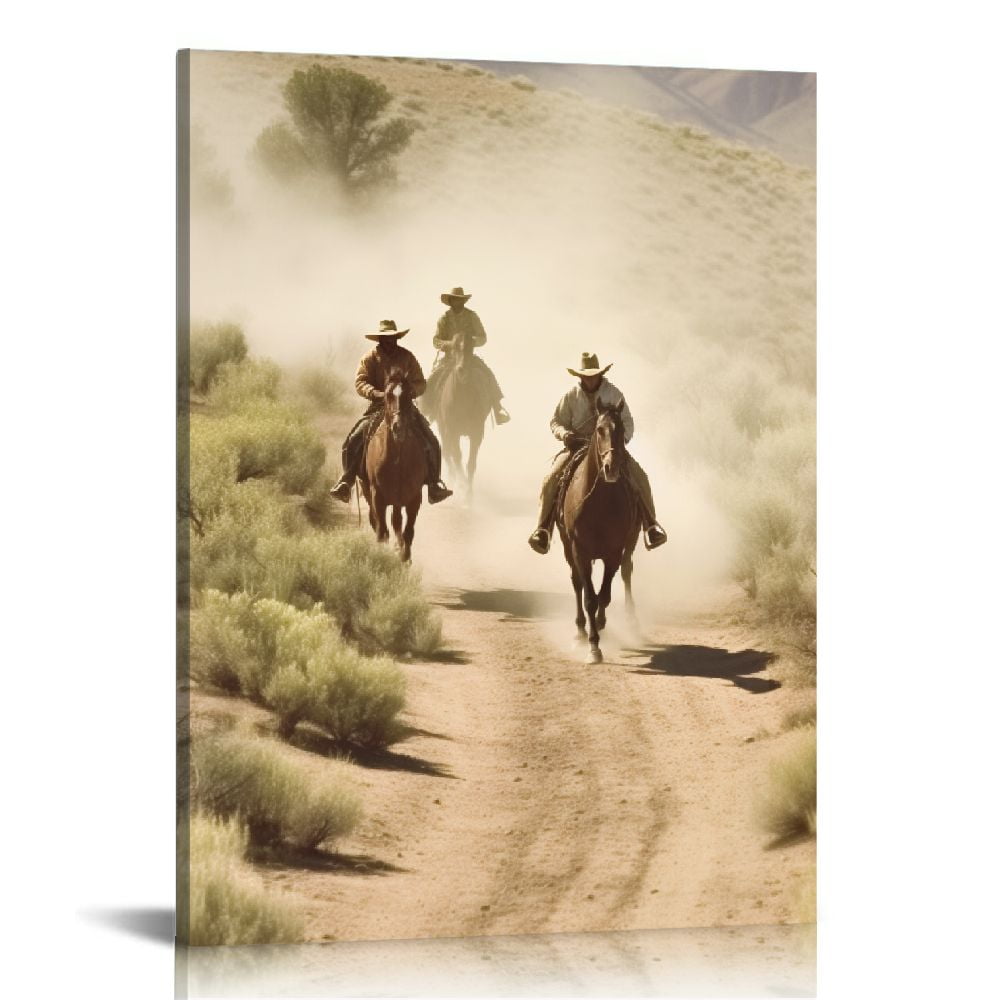 ARISTURING Western Cowboy Canvas Wall Art, Cowboy Boot Horse Western ...