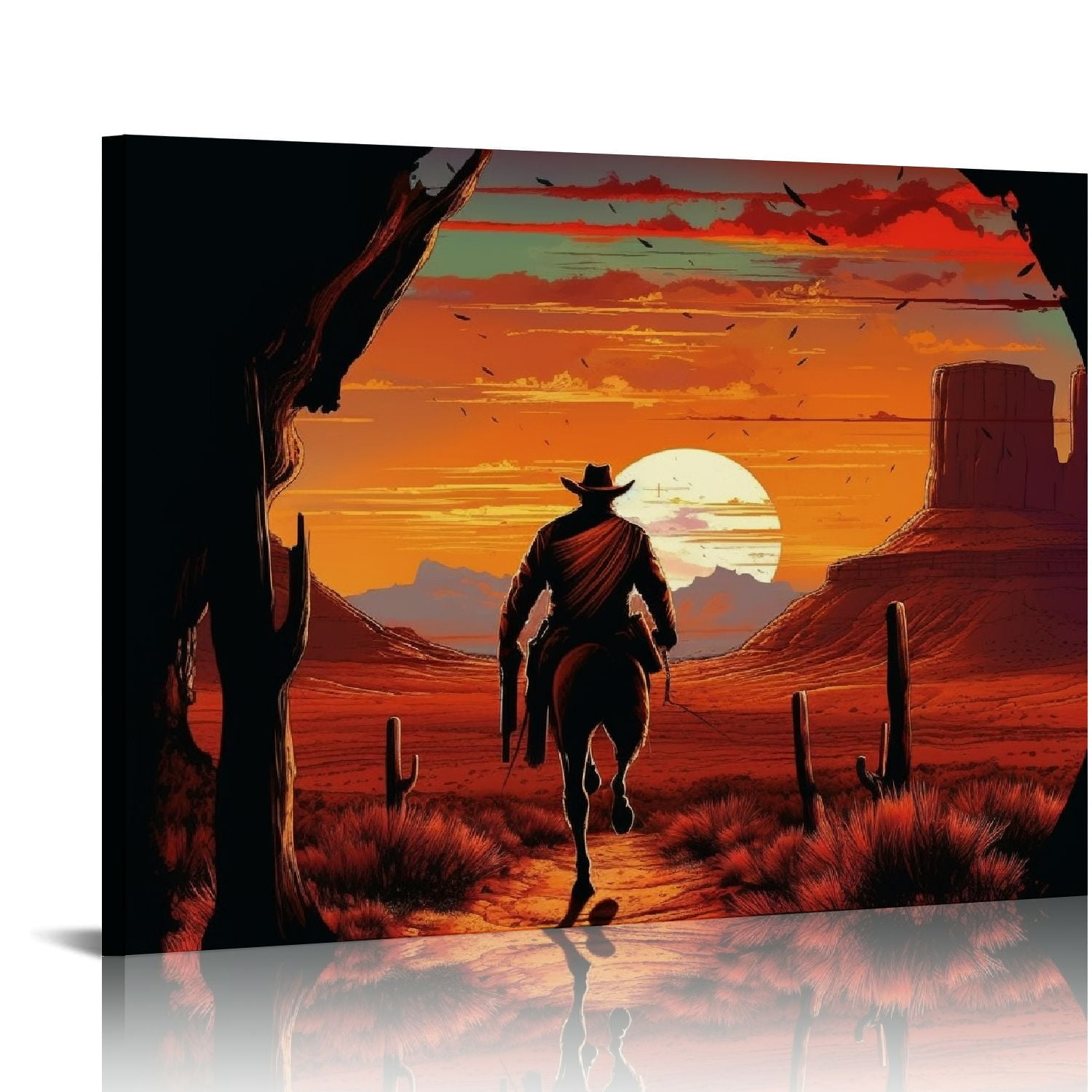 ARISTURING Western Cowboys Print, Vintage Cowboy Decor, Cowboy Western ...