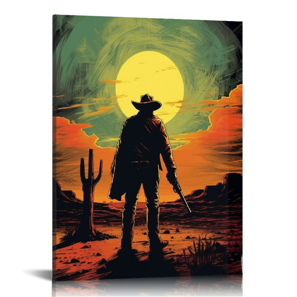 ARISTURING Western Cowboys Print, Vintage Cowboy Decor, Cowboy Western ...