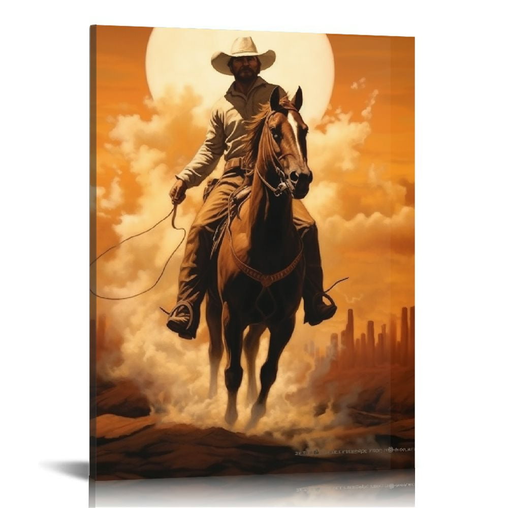 ARISTURING Western Cowboys Print, Vintage Cowboy Decor, Cowboy Western ...