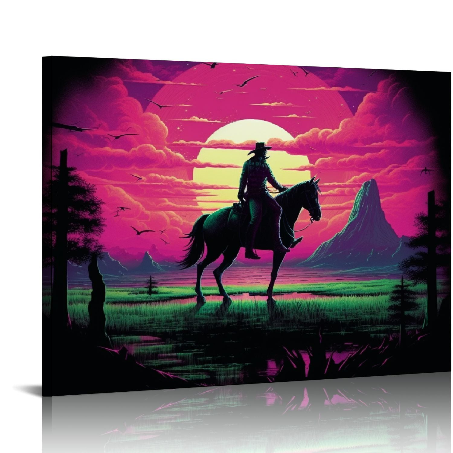 ARISTURING Western Cowboys Print, Vintage Cowboy Decor, Cowboy Western ...