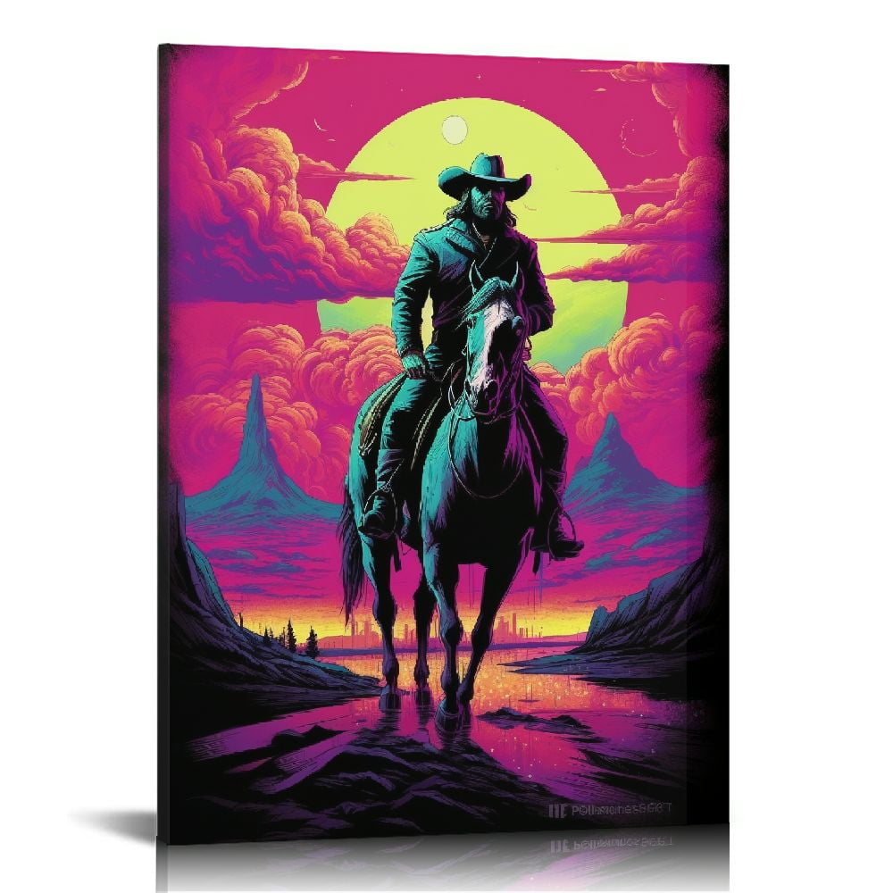 ARISTURING Western Cowboys Print, Vintage Cowboy Decor, Cowboy Western ...