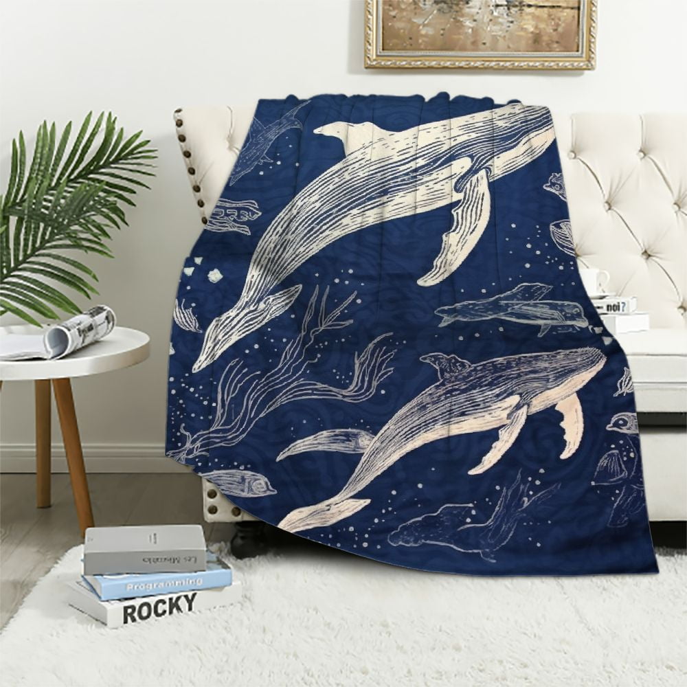 ARISTURING Whale Blanket, Soft Kids Throw Blanket with Super Cute Whale ...