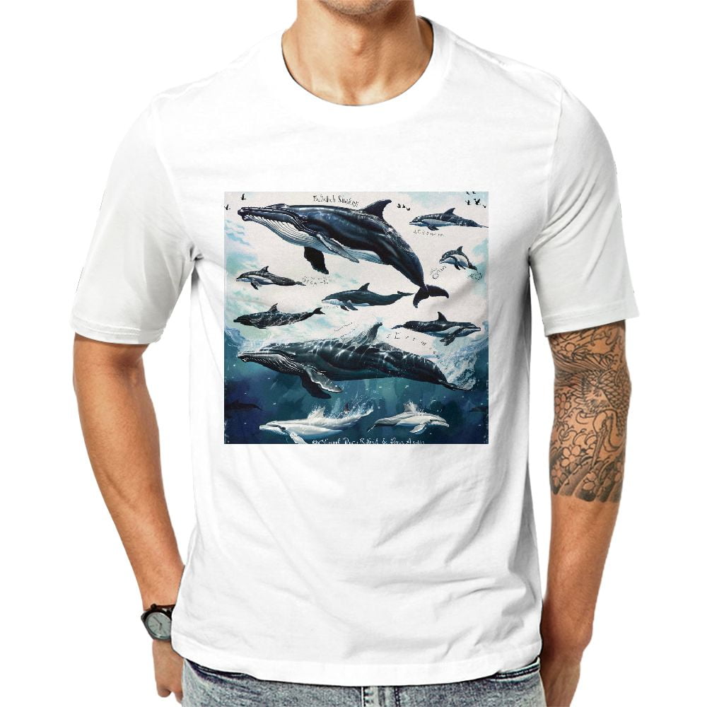 ARISTURING Whales Species Biology Different Types Of Whales T-Shirt 2XL ...