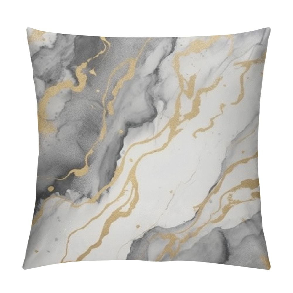 ARISTURING White Marble Throw Pillow Covers Fashion Marbling Granite ...