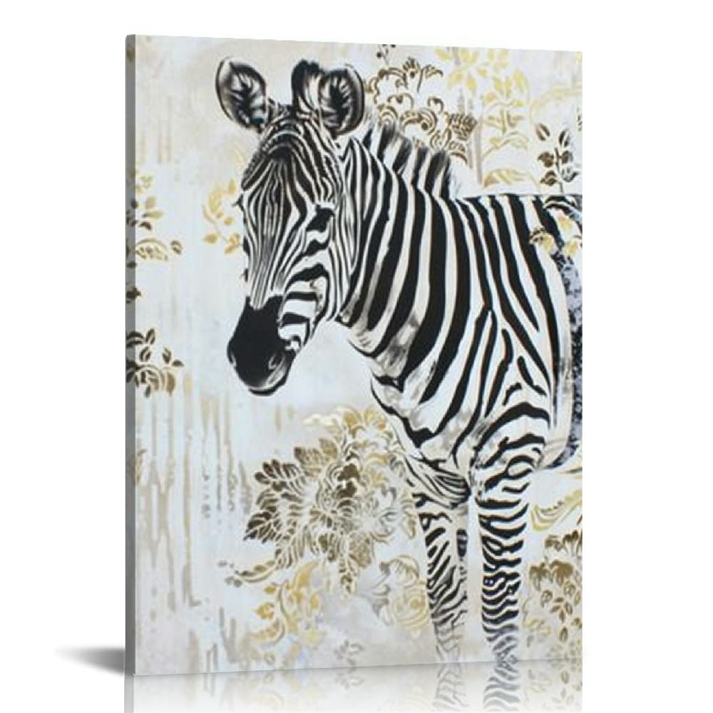 ARISTURING Wild Animals Wall Art Zebra Painting Painted on Canvas Print ...