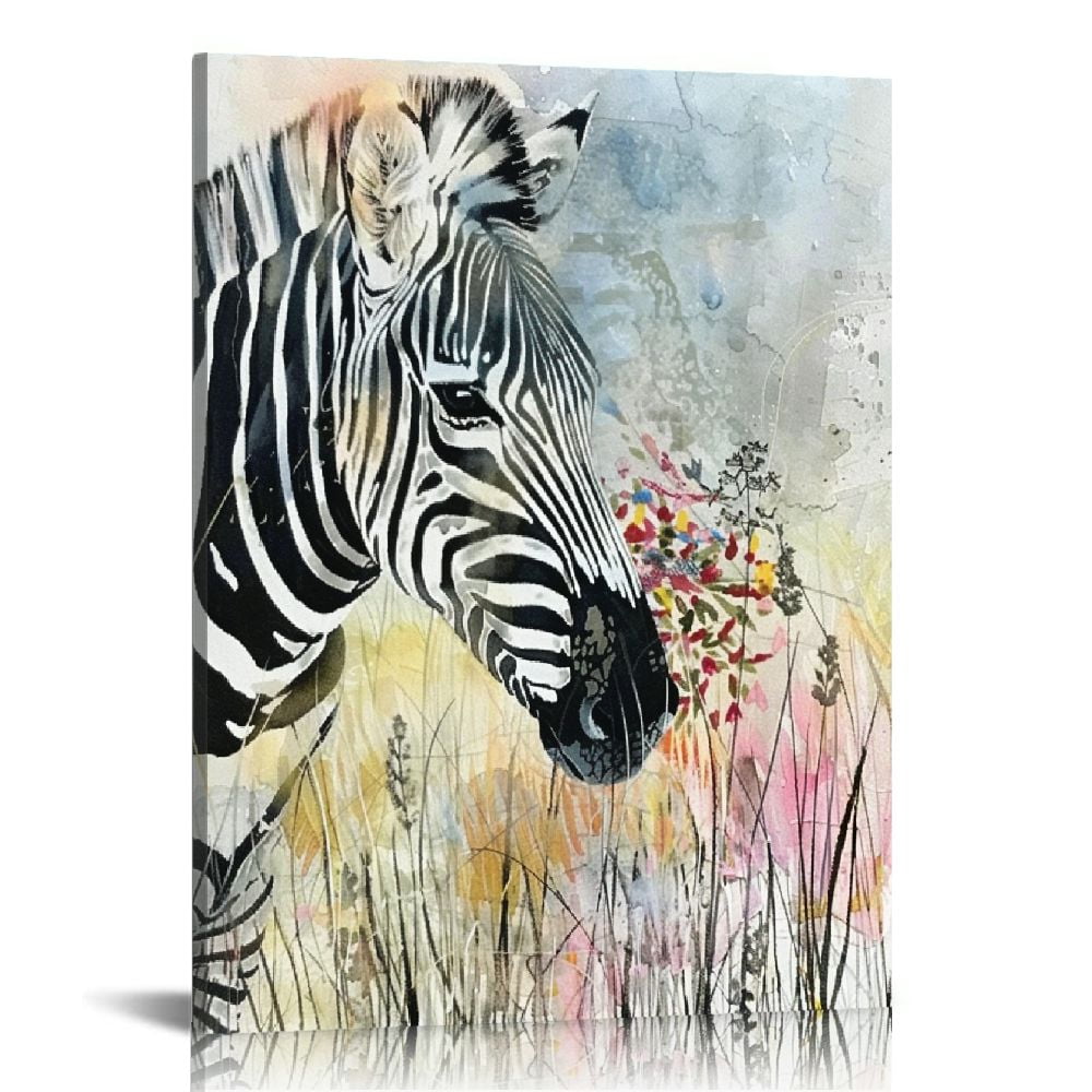 ARISTURING Wild Zebras Canvas Wall Art: Black and White Zebra Picture ...