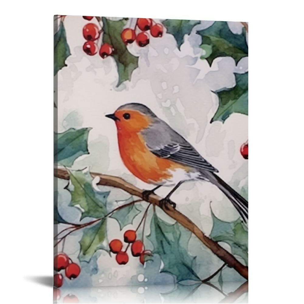 ARISTURING Winter Snowy Trees Wild Animals Bird Hare Fox Canvas Wall ...