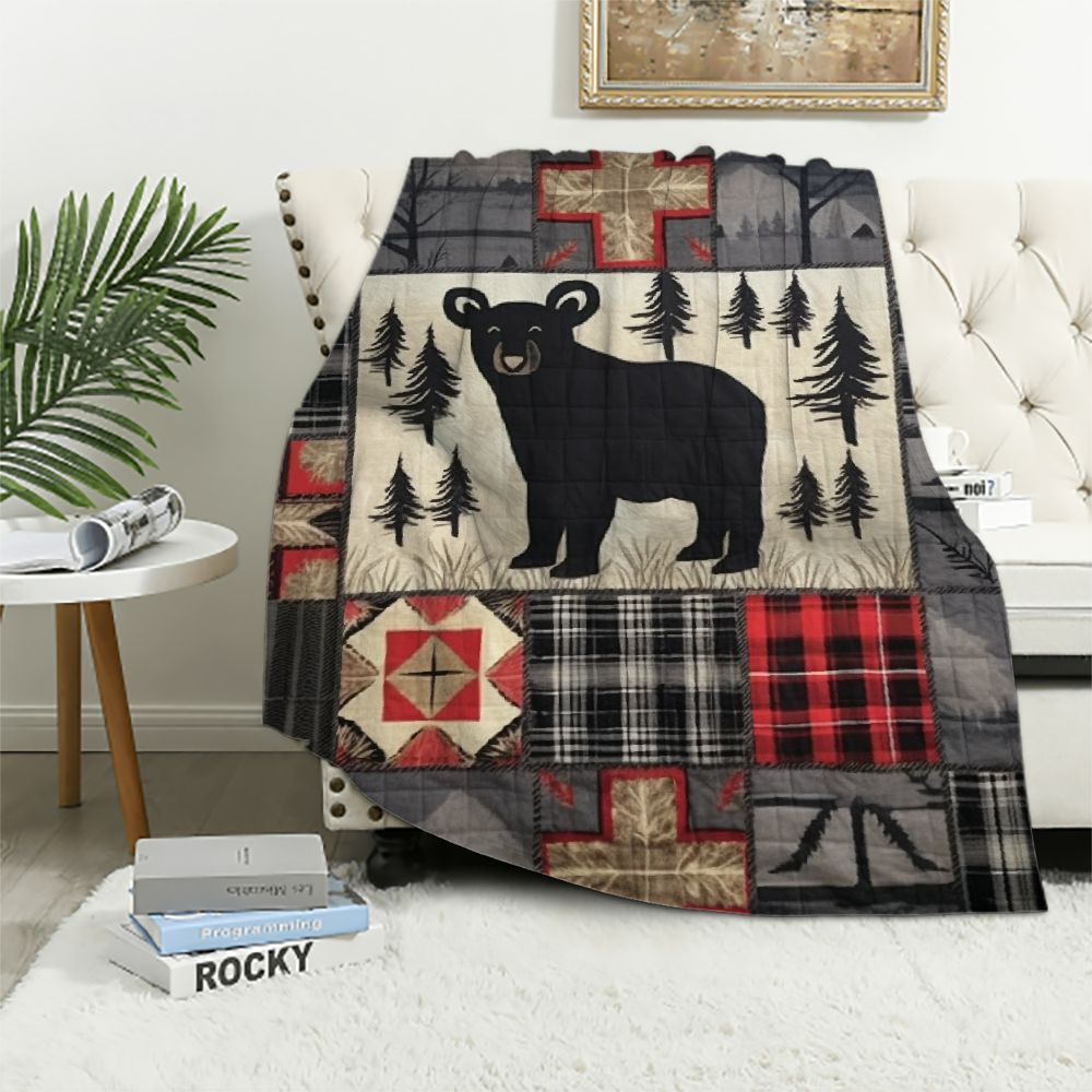 ARISTURING Wolf Bear and Deer Throw Blanket Rustic Cabin Decor Woodland ...