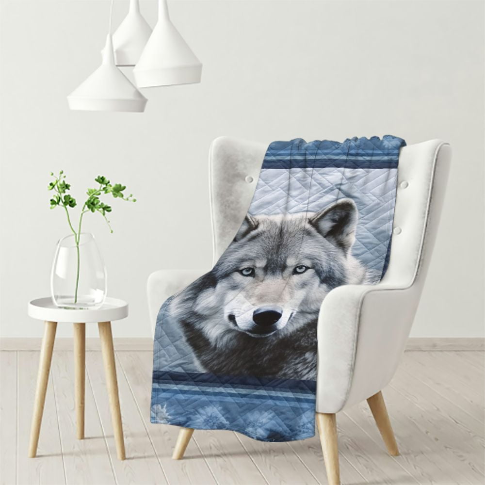 HENGT Wolf Blanket Wolf Decor Throw Blankets Cozy Flannel Blanket Plush ...