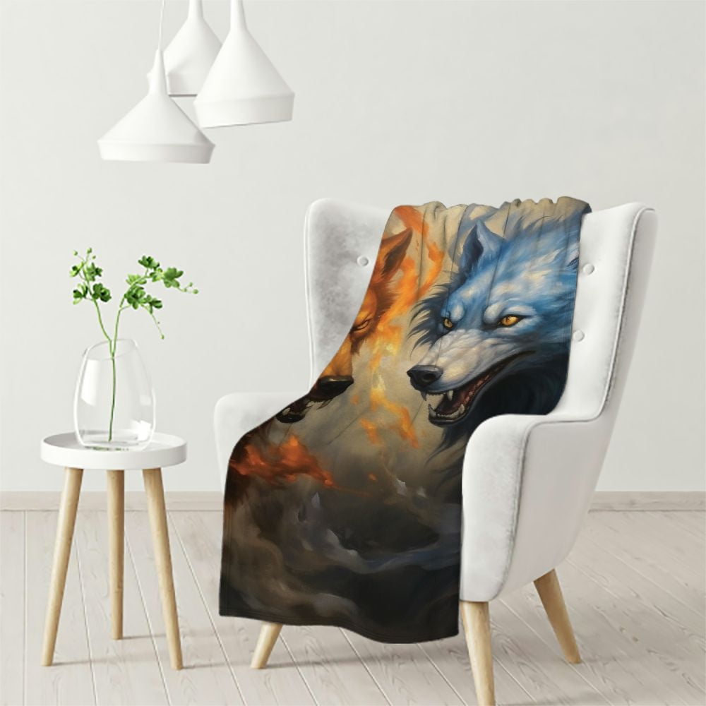 ARISTURING Wolf Blanket Lightweight Flannel Wolf Blanket Throw Cozy ...