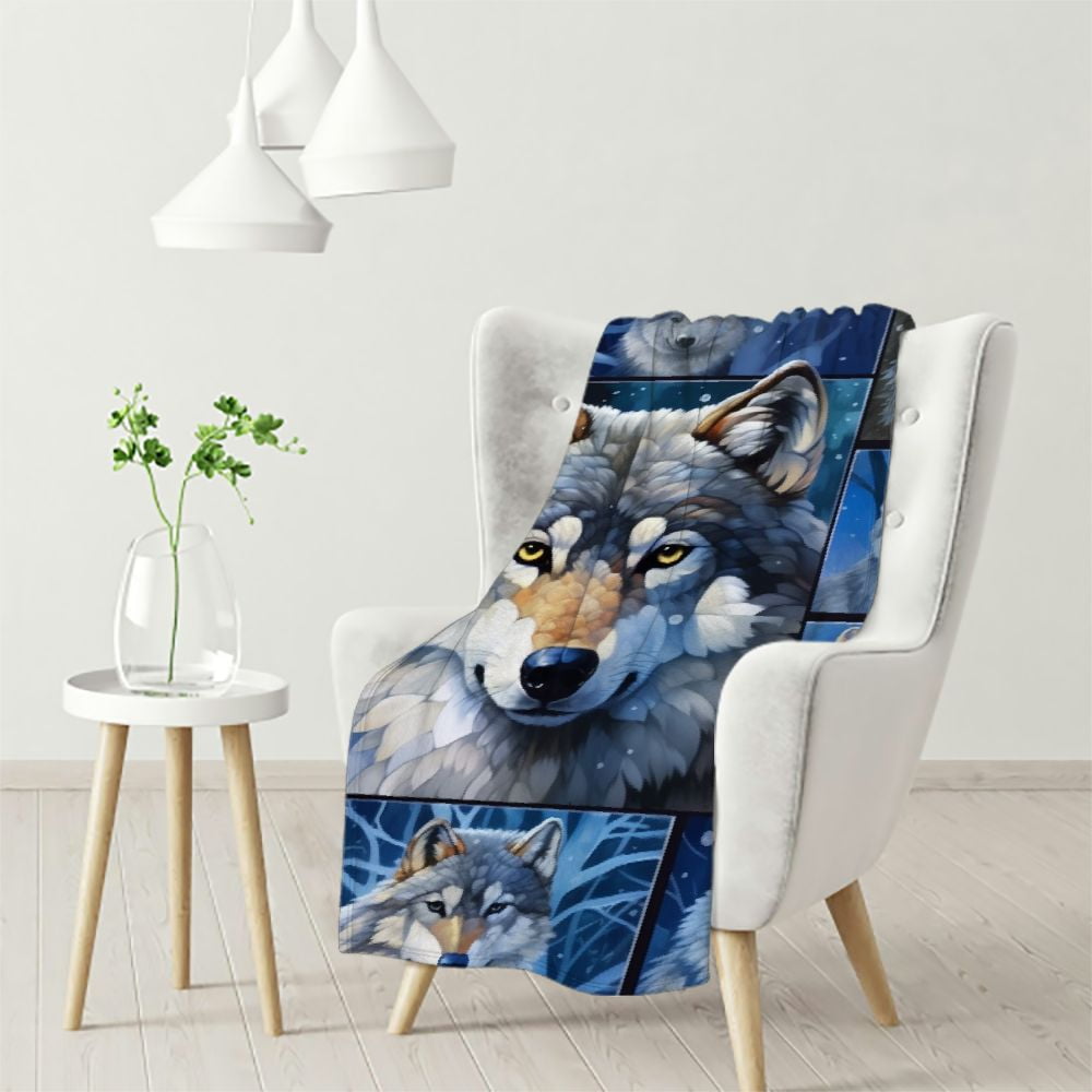 HENGT Wolf Gifts Blanket, Cool Winter Snow Wolf Blanket for Adults ...
