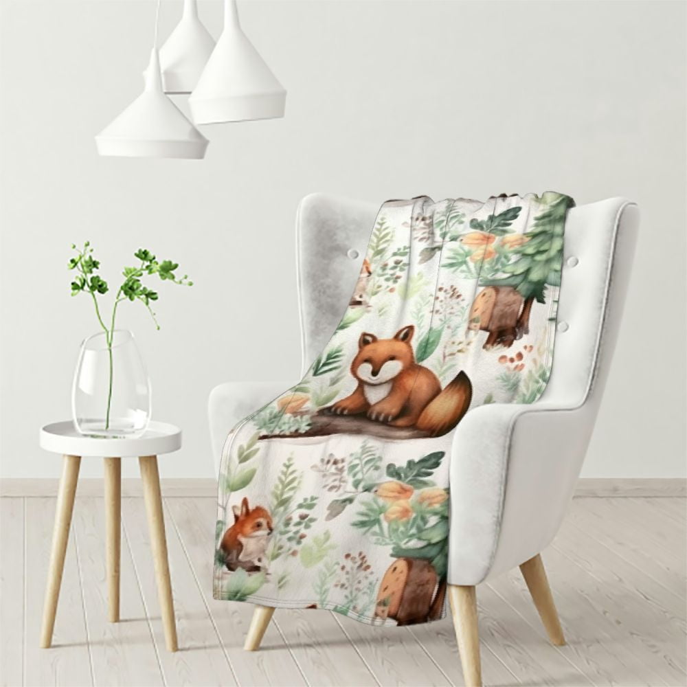 ARISTURING Woodland Animals Pine Tree Forest Blanket Boy Girl Gift ...