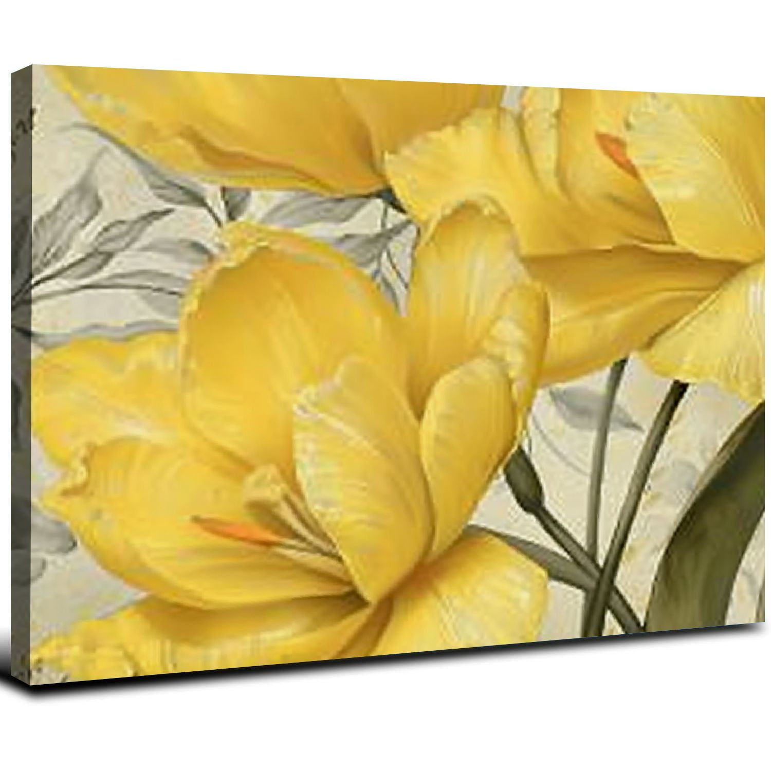 ARISTURING Yellow Flower Wall Art Tulip Flower Pictures Canvas Prints ...