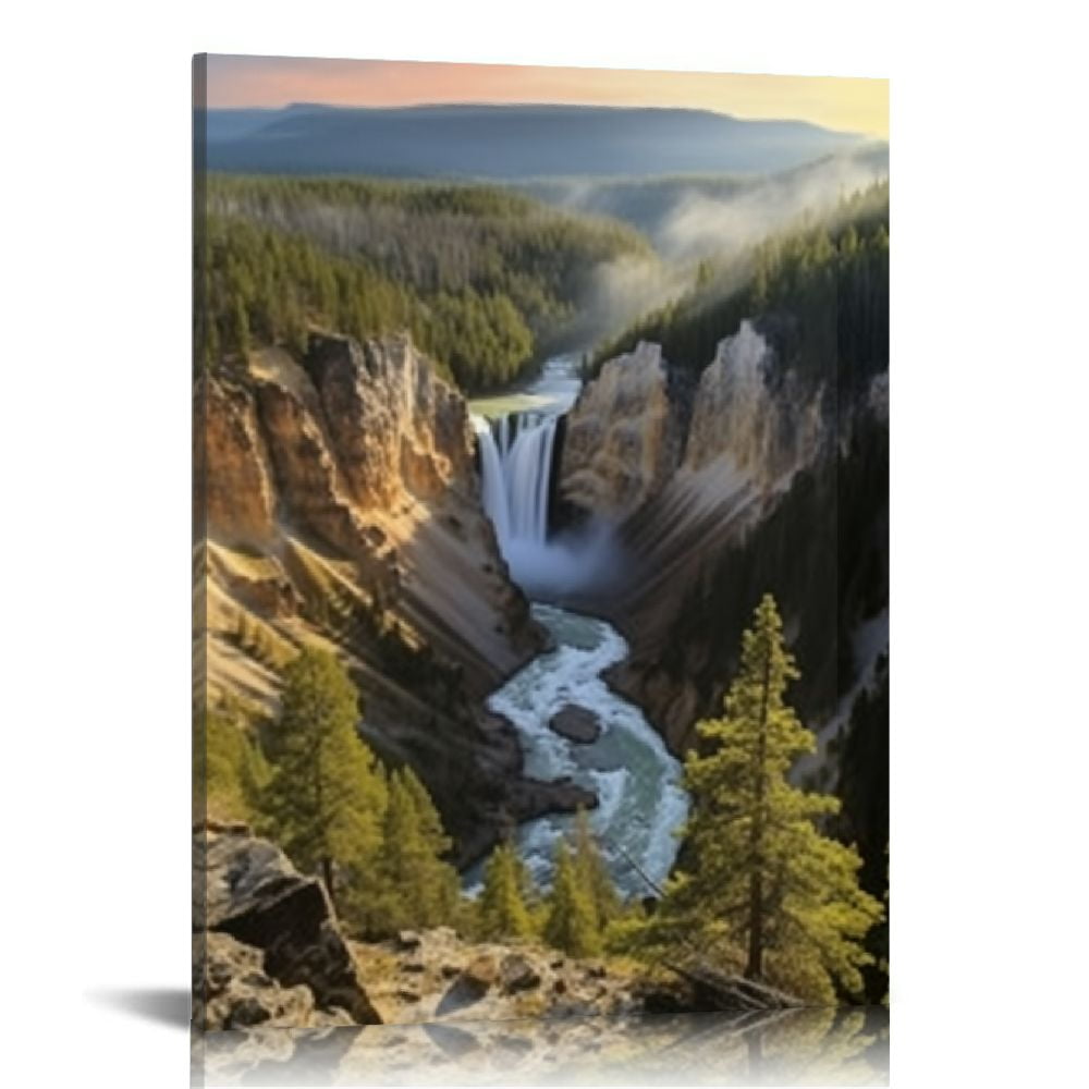 ARISTURING Yellowstone National Park Posters Canvas Prints Lower Falls ...