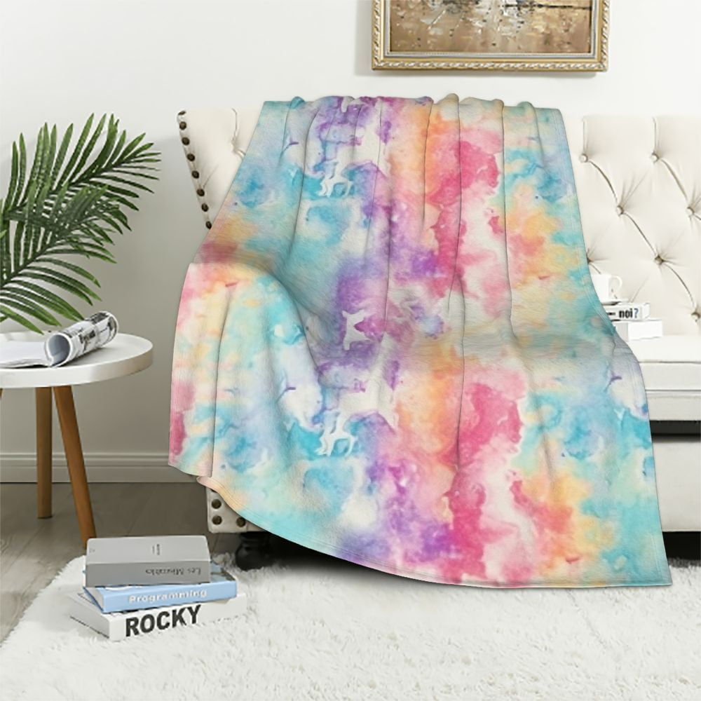 ARISTURING in The Dark Unicorn Throw Blanket for Boys Girls,Rainbow ...