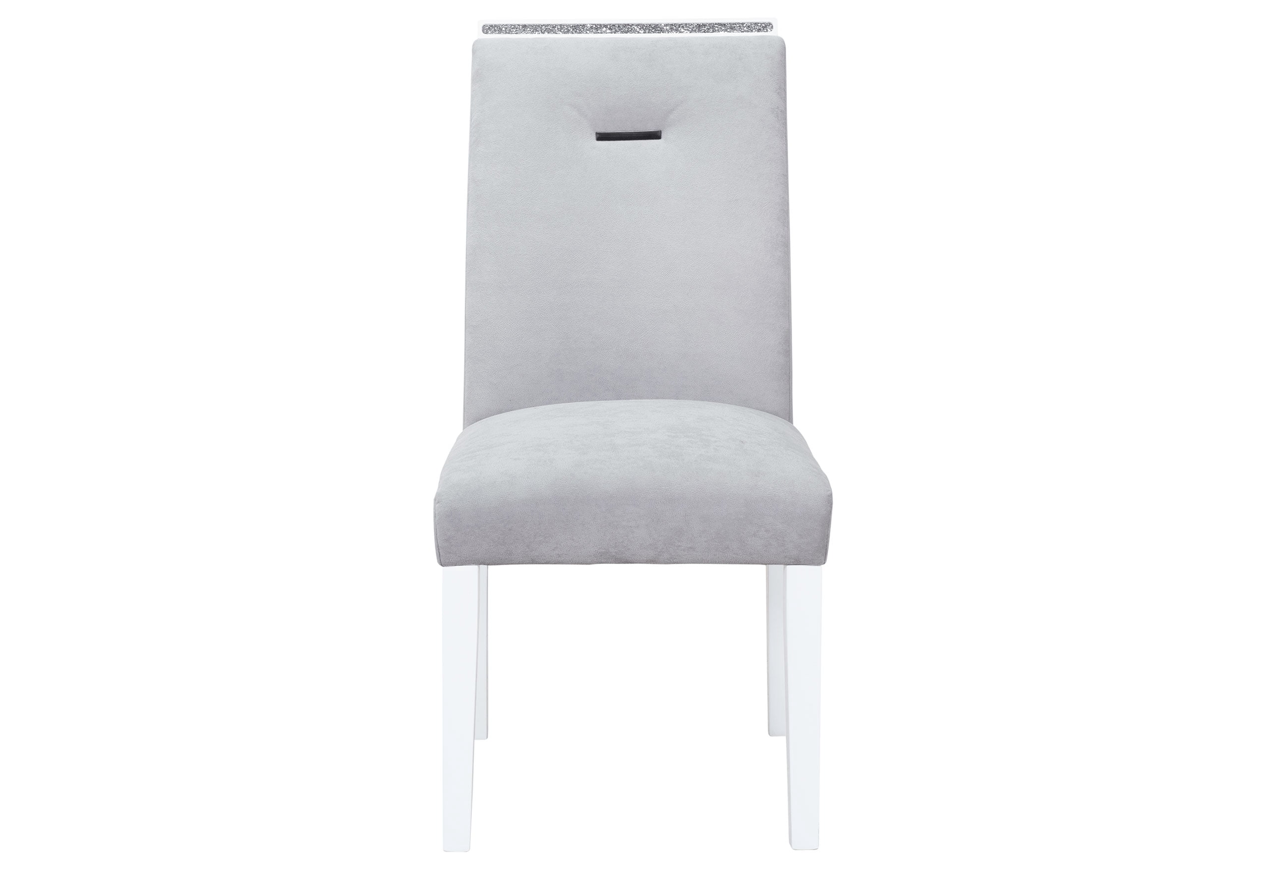 ARIYA Grey/White Dining Chairs (Set of 2) - Velvet Fabric, Rubber Wood ...