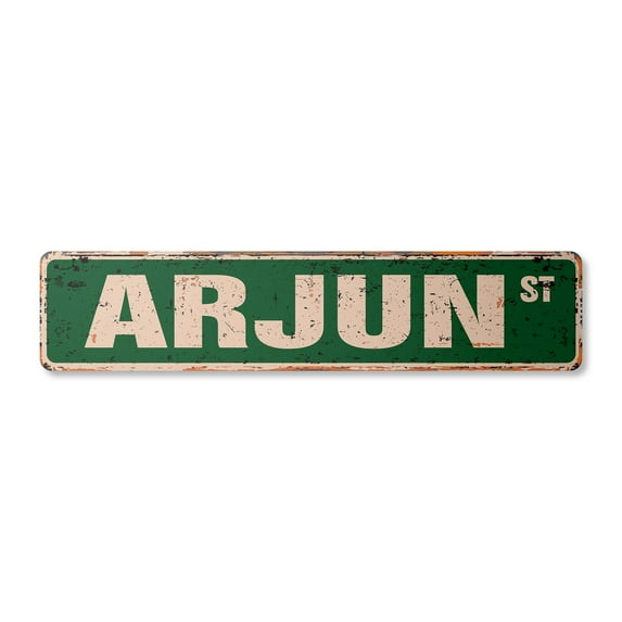 ARJUN Vintage Plastic Street Sign Childrens Name Room Sign | Indoor ...