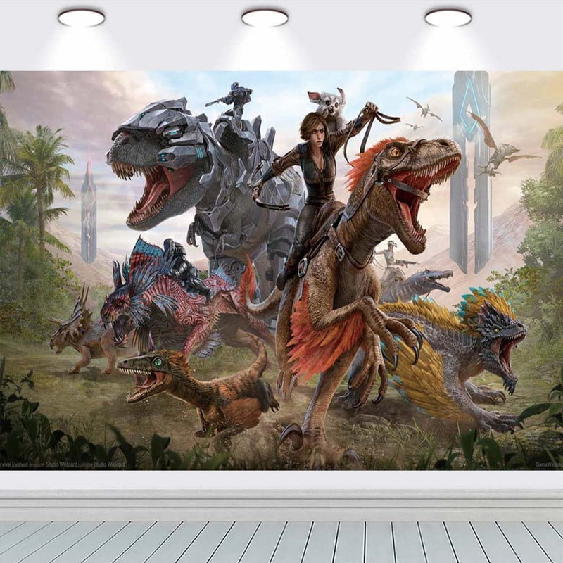 ARK Survival Evolved Taspestry Wall Decor Birthday Banner Backdrop ...