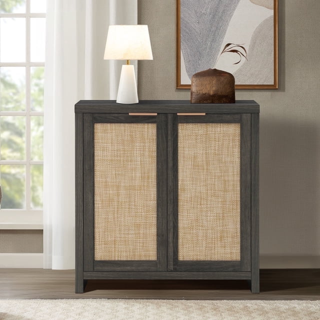 ARKANTOS Rattan Sideboard Buffet Cabinet with 2 Doors and Adjustable ...