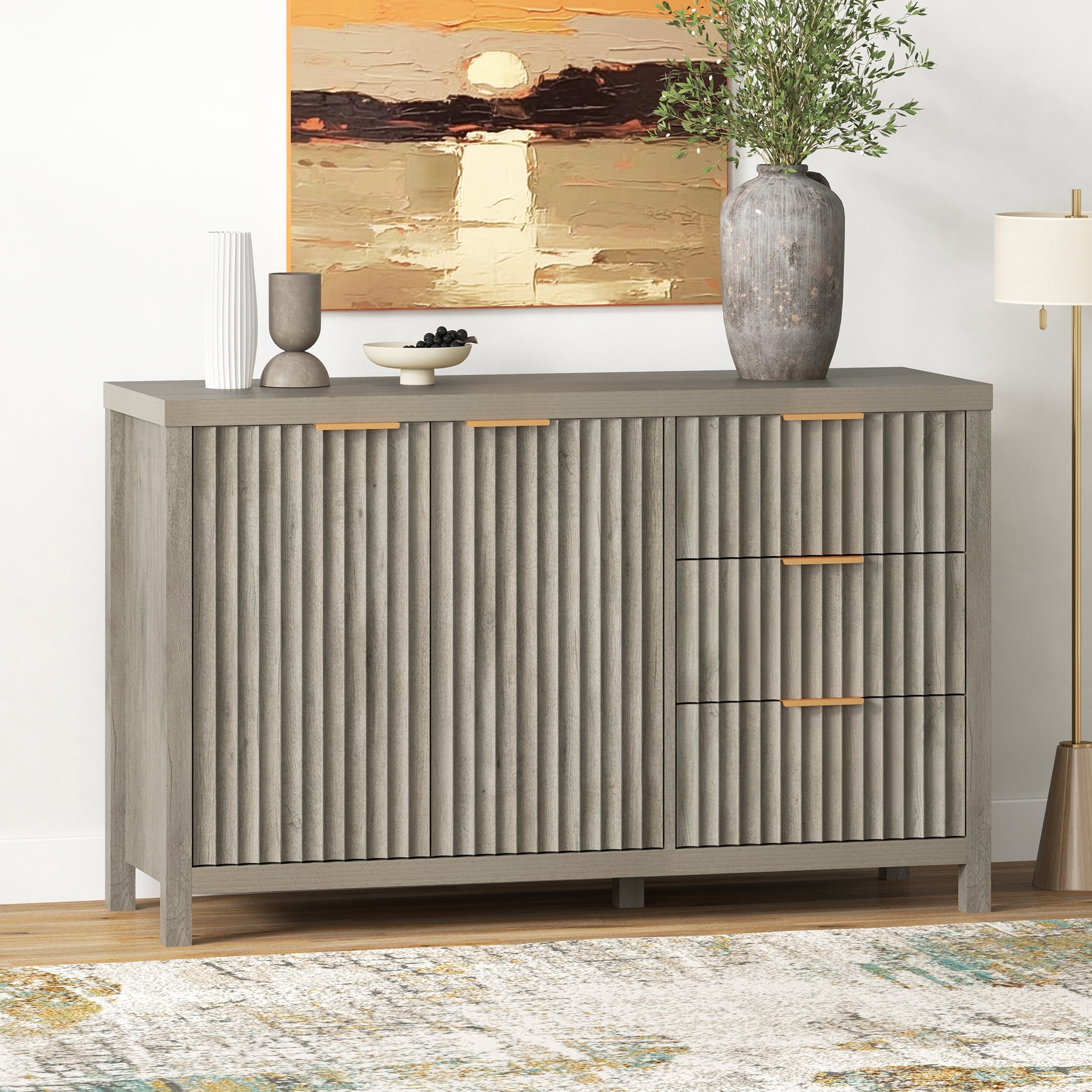 ARKANTOS Sideboards and Buffets, Modern Farmhouse Storage Cabinet with ...