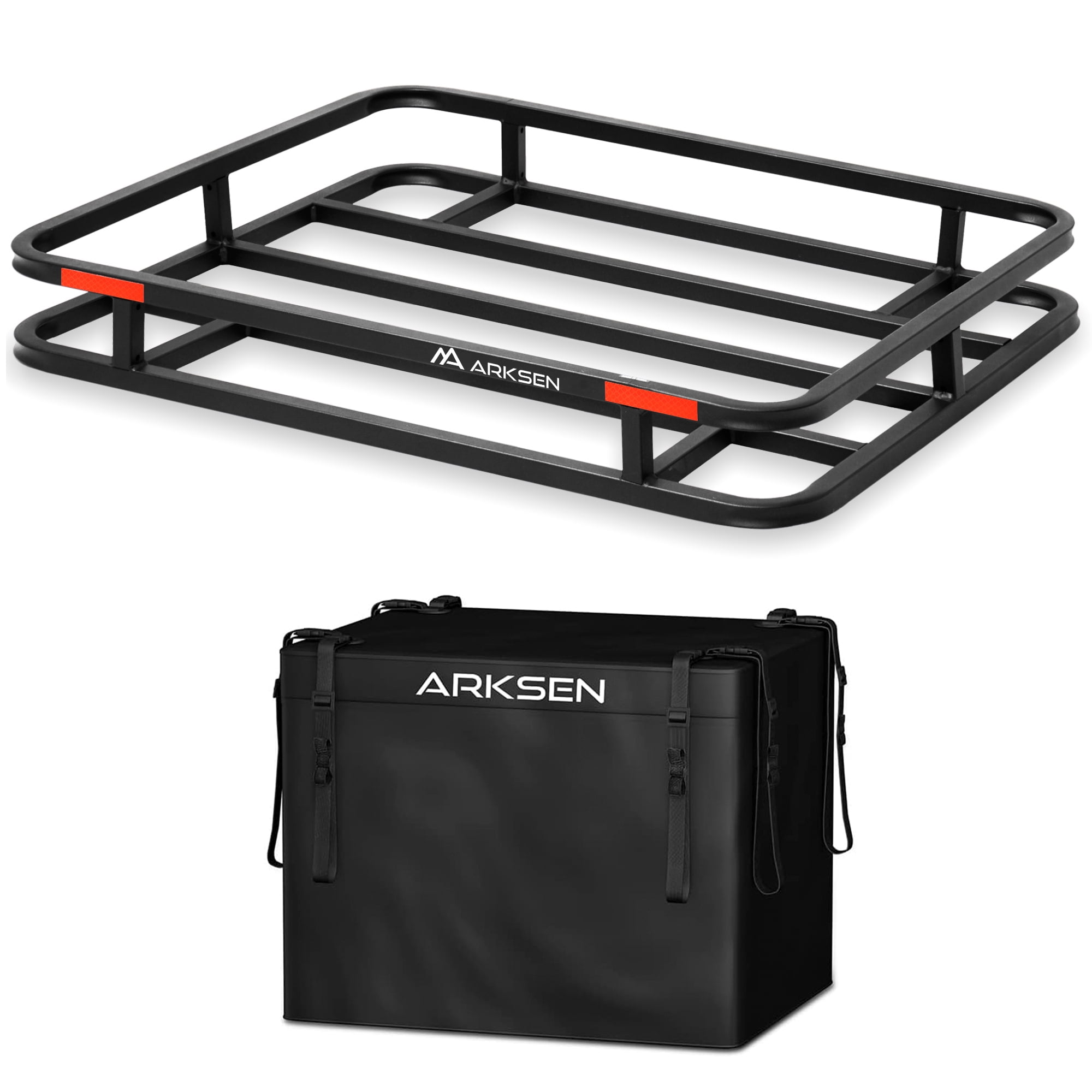 ARKSEN 32x26'' Steel Cargo Rack with Waterproof Bag, Bumper-Mounted, RV ...
