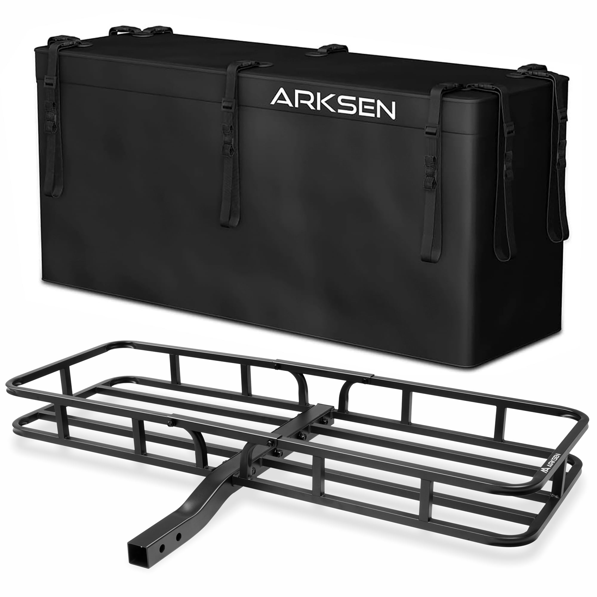 ARKSEN 53 x 19 x 5 Inch Hitch Mount Cargo Rack Carrier with 500D PVC ...