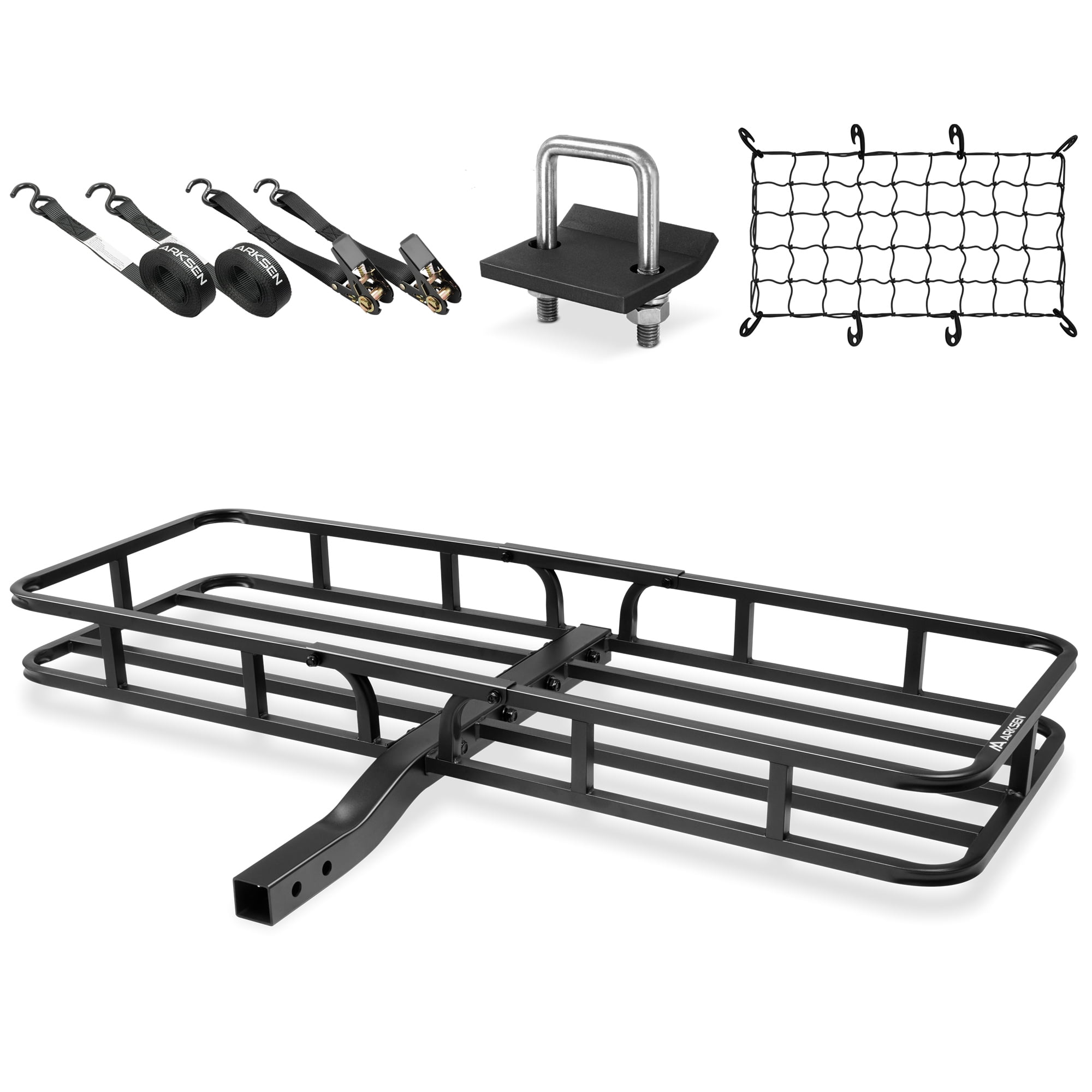 ARKSEN 53 x 19 x 5 Inch Hitch Mount Cargo Rack Carrier with Cargo Net ...