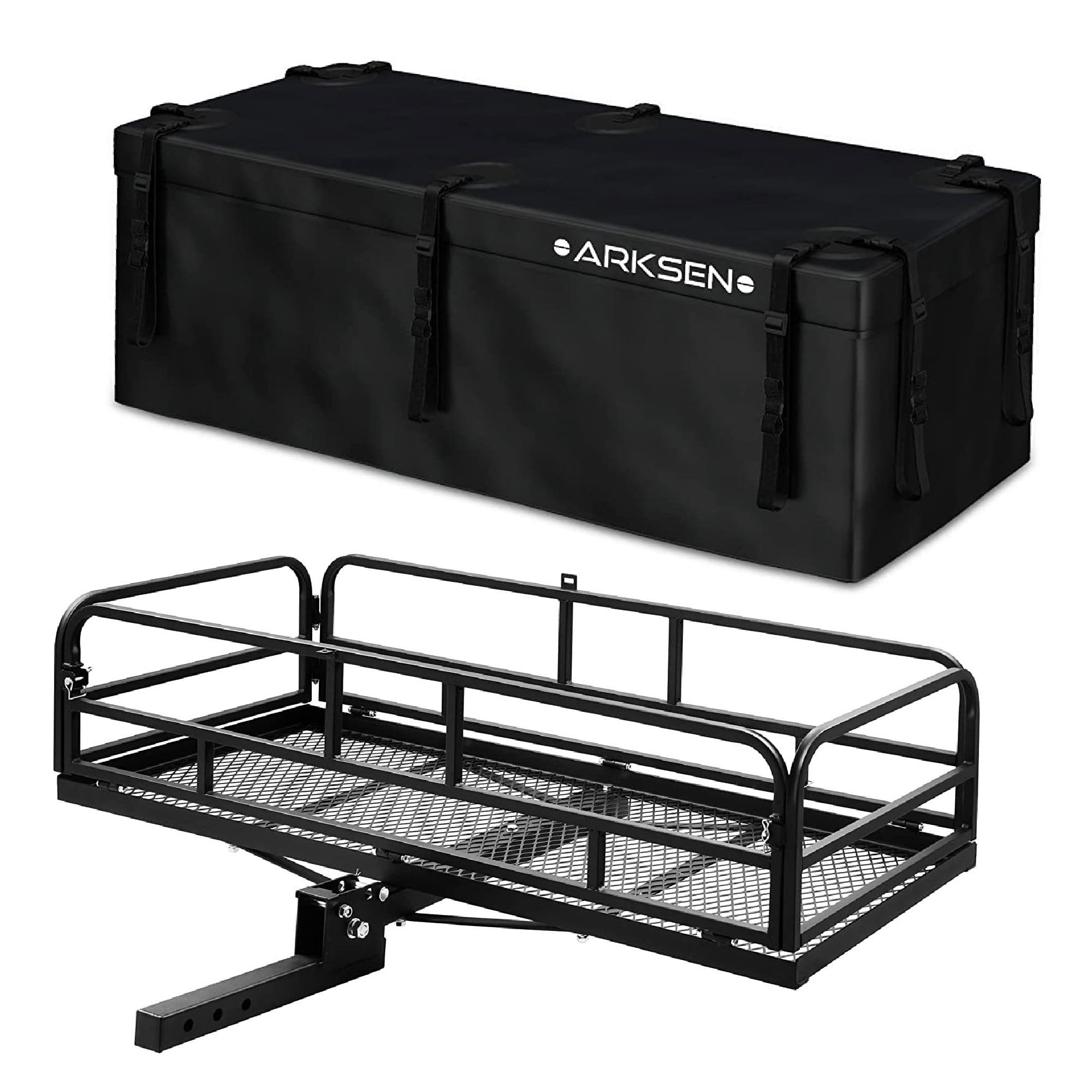 ARKSEN 60" Folding Auto Cargo Carrier Rack with 500D PVC Waterproof Bag ...