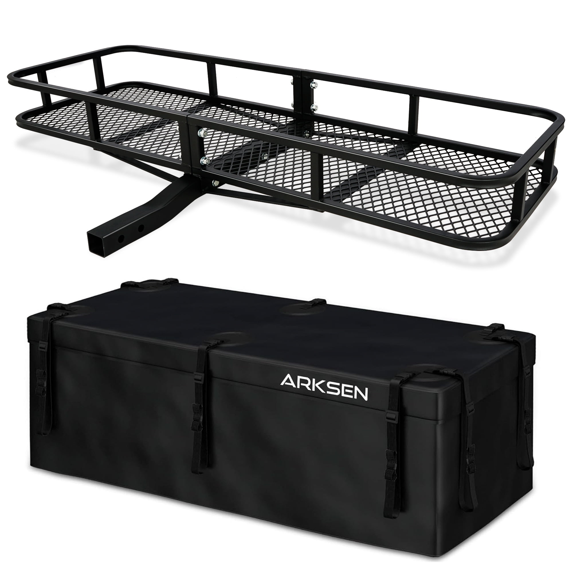 ARKSEN 60" x 20" x 6" Angled Shank Hitch Mount Cargo Carrier Luggage ...