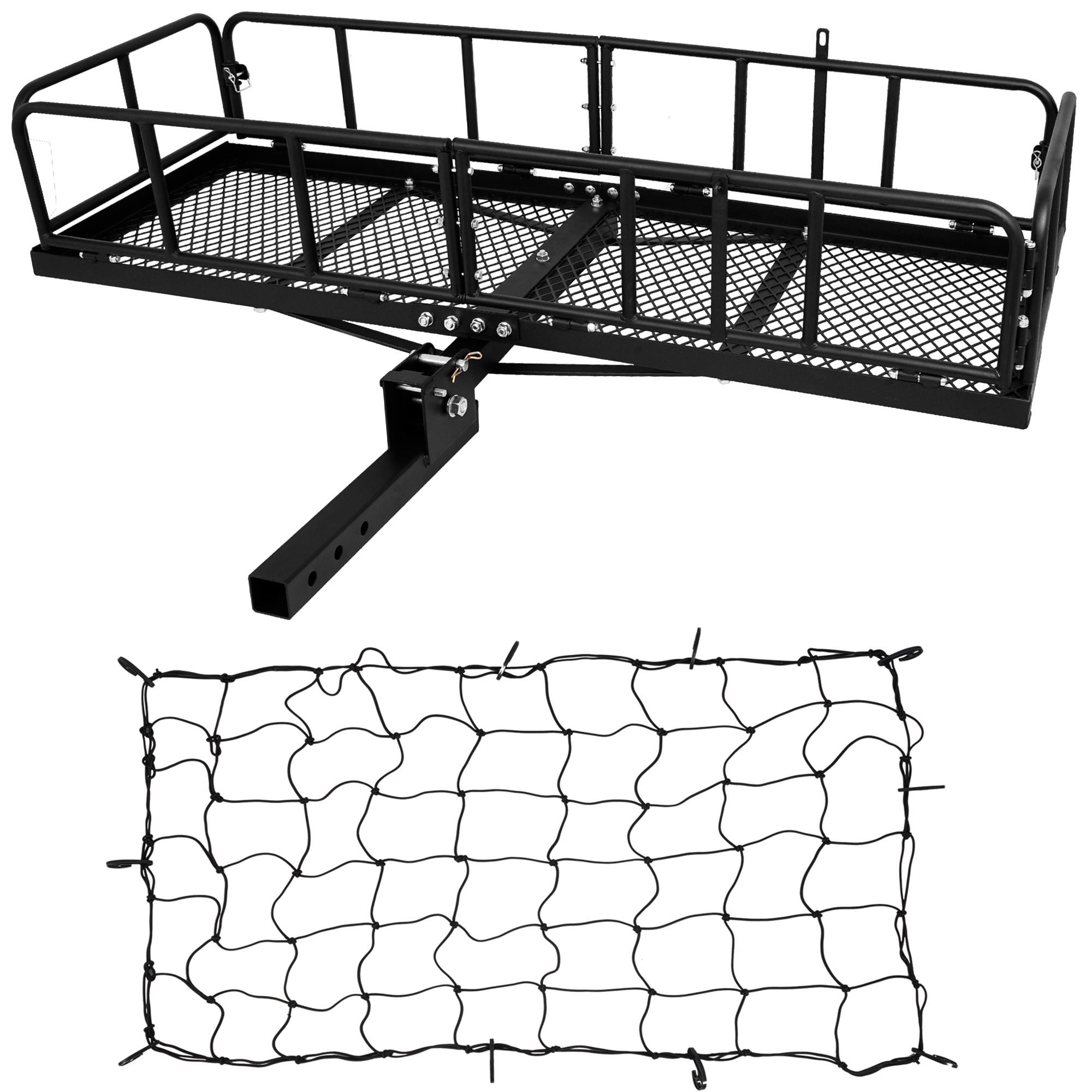 ARKSEN 60" x 20" x 12" Hitch Mount Cargo Carrier Folding Cargo Rack ...