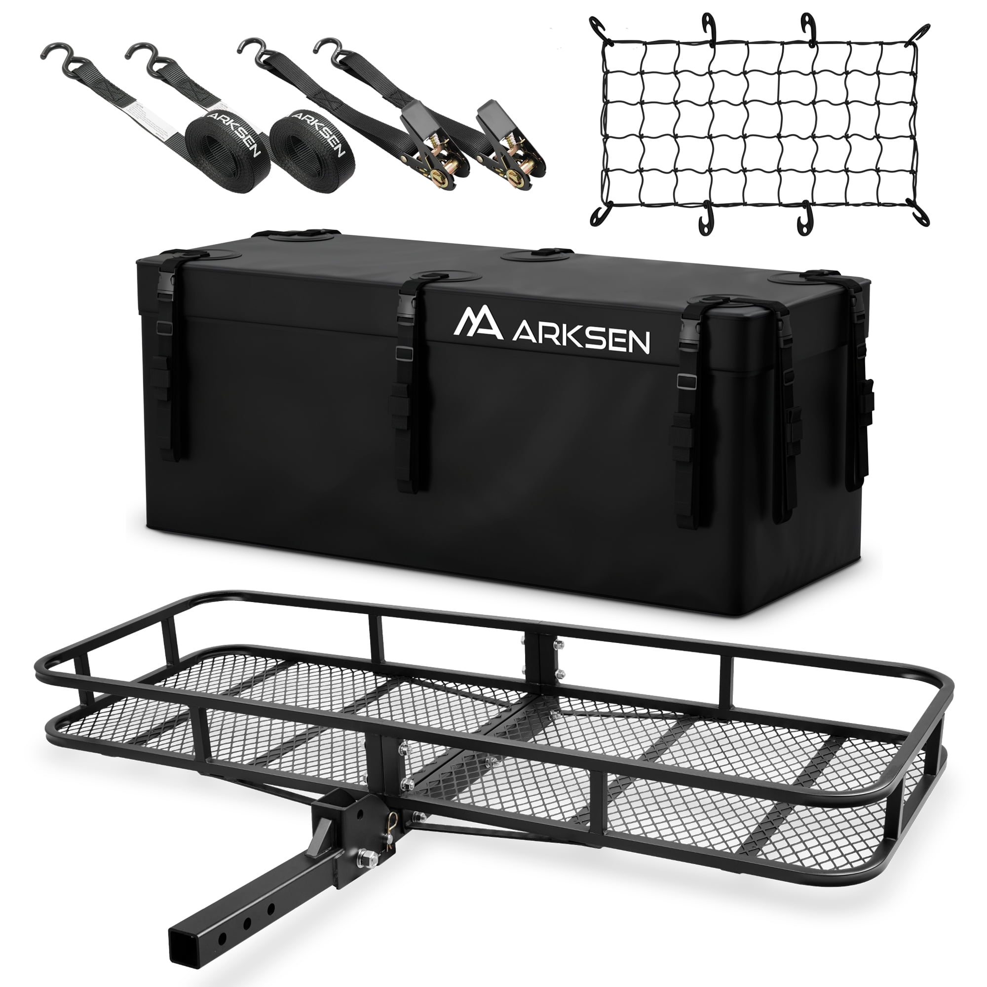 ARKSEN 60 x 23 x 5.5 Inch Folding Hitch Cargo Carrier with 500D PVC ...