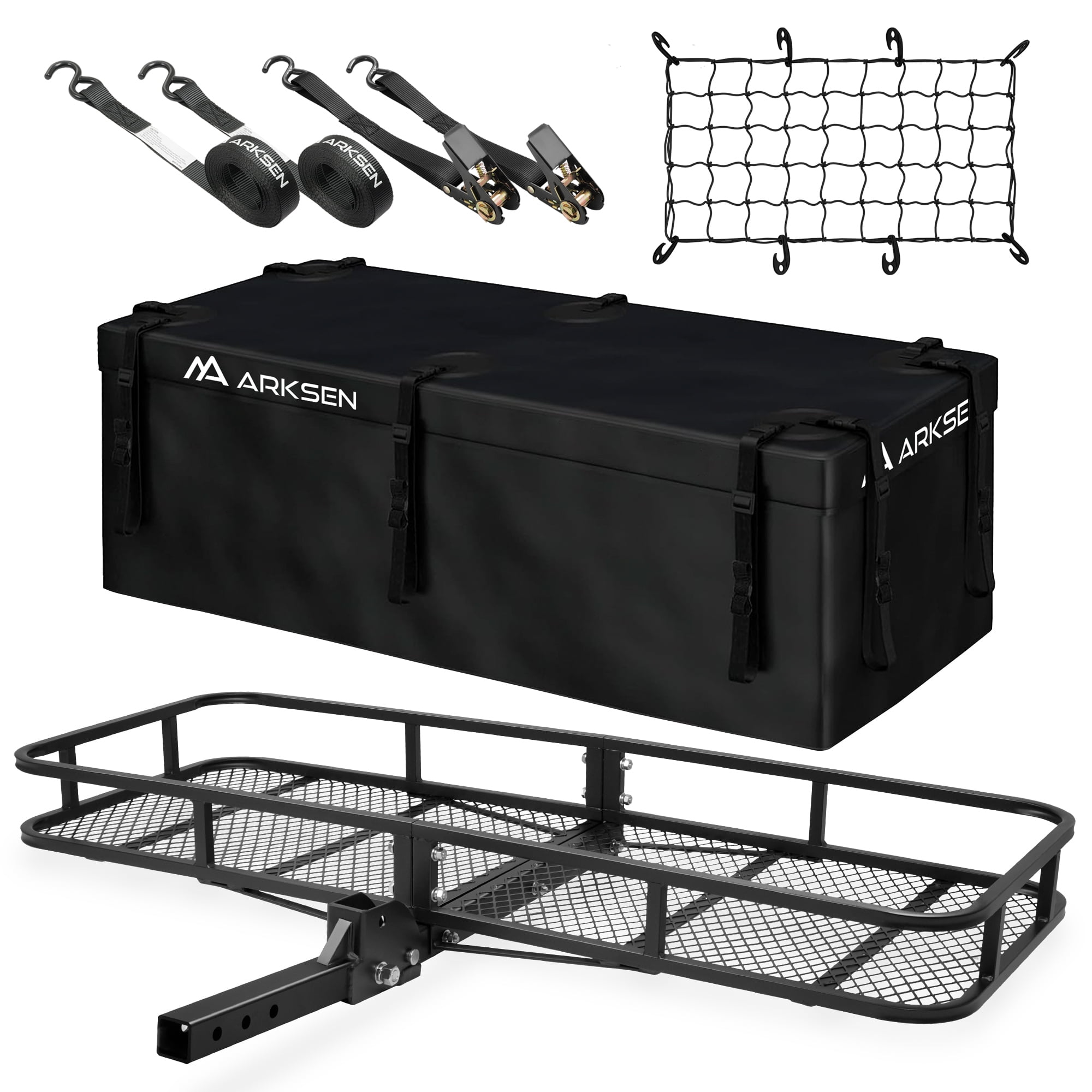 ARKSEN 60 x 23 x 5.5 Inch Folding Hitch Cargo Carrier with 500D PVC ...