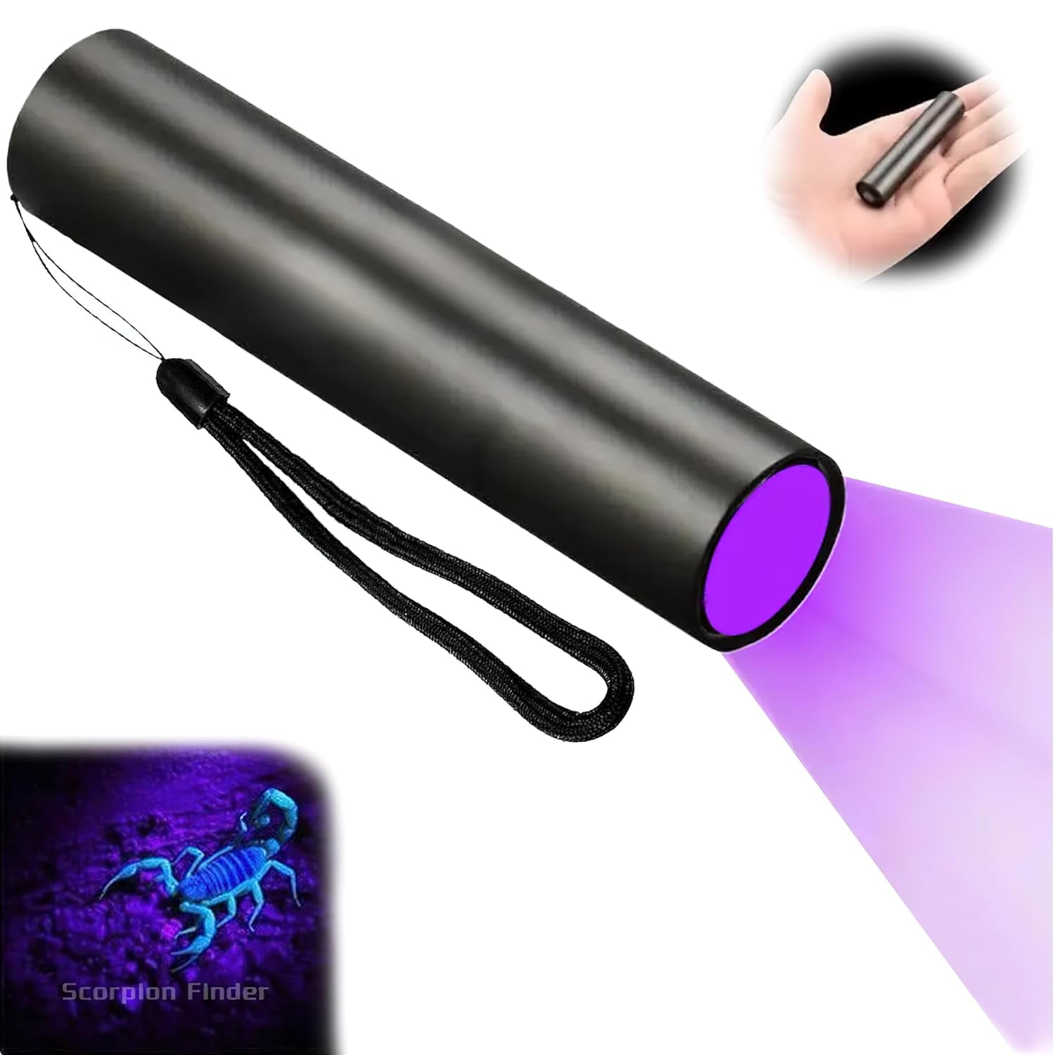 ARKZO UV Torch Light 395 NM LED Rechargeable Ultraviolet Torch Black ...