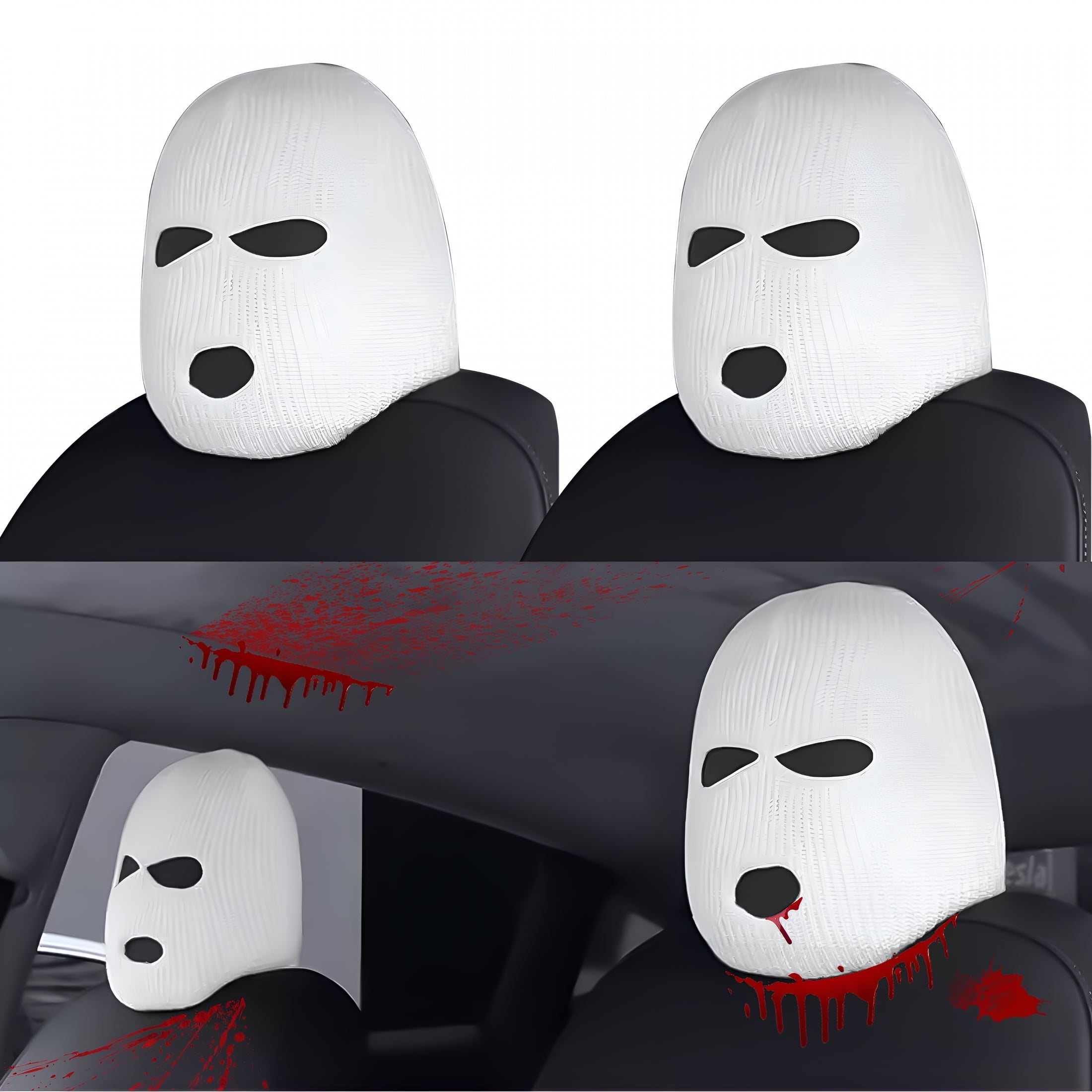 ARLAJO 2026 New 2Pcs Car Funny Decoration Spoof Balaclava Face Headrest ...
