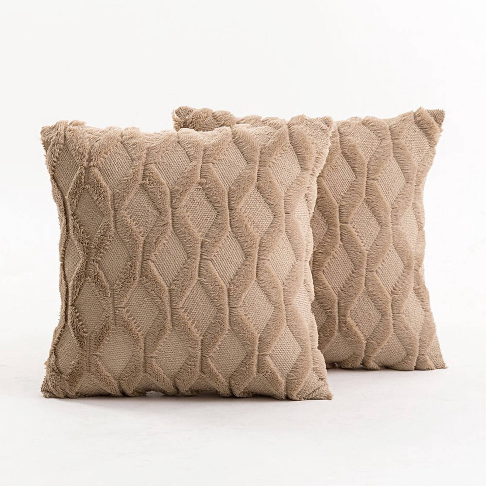 ARLAJO 2026 New 2Pcs Pillow Covers Plush Pillow Case Solid Color Throw ...