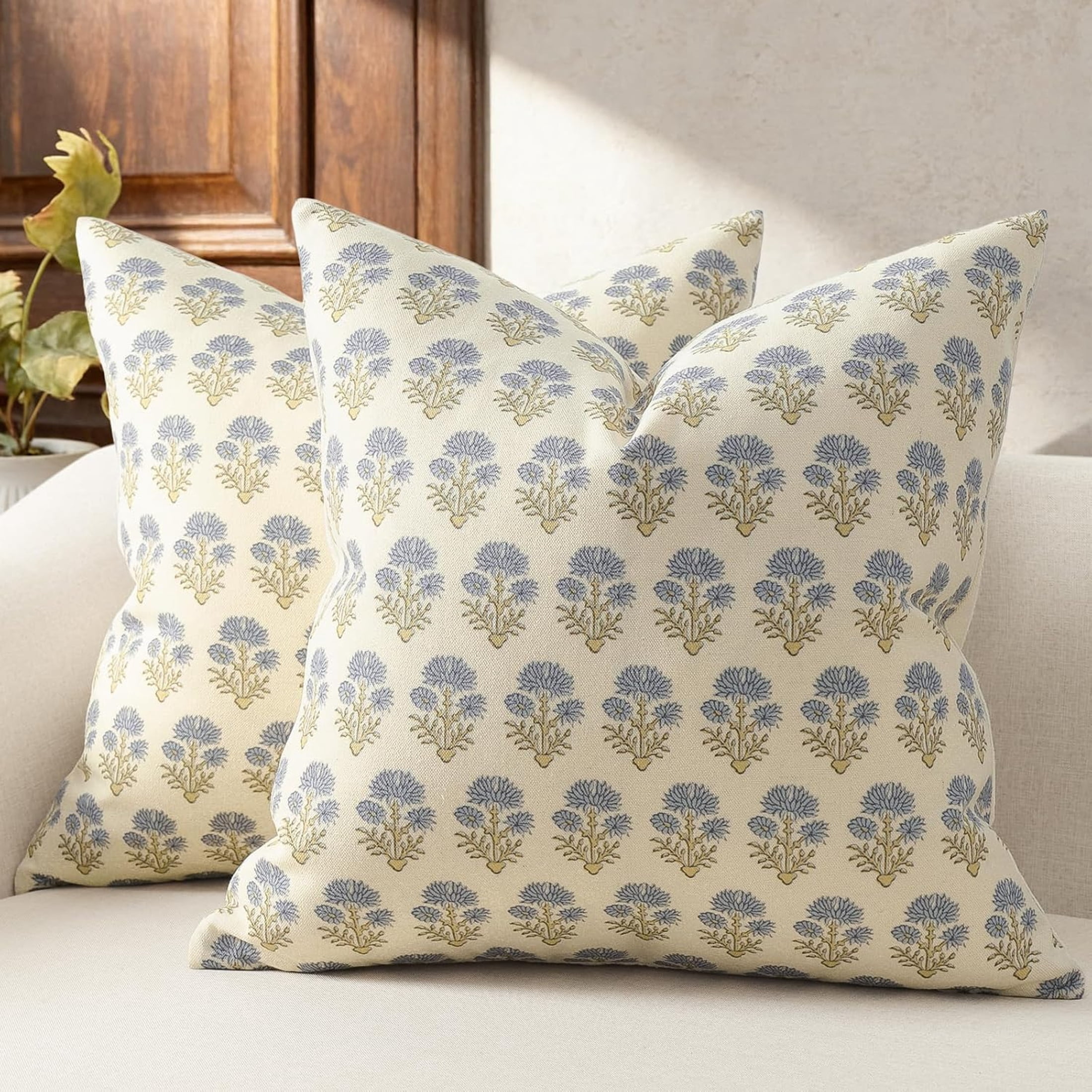 ARLAJO Farmhouse Floral Pillow Covers 18X18 Set of 2,Country Botanical ...