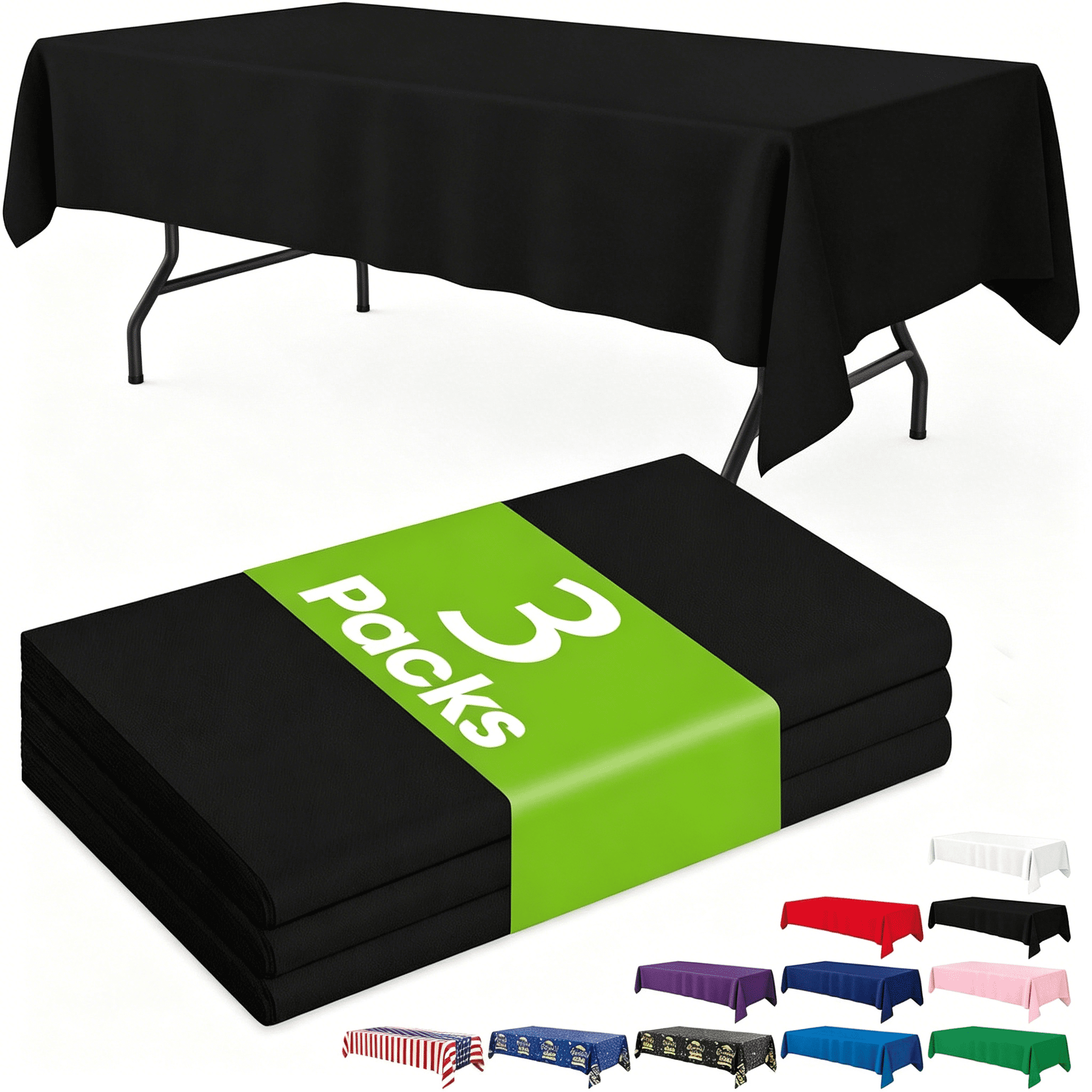 ARLAJO Plastic Table Cloth Disposable 3 Pack,54X108 Inch Rectangular ...