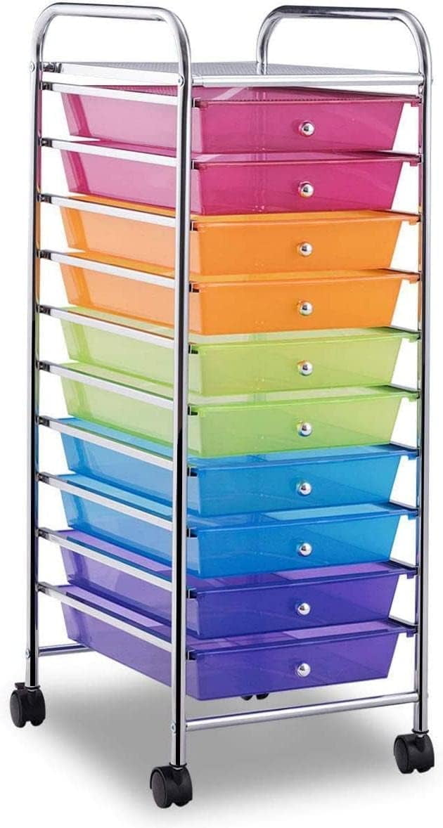 ARLIME 10-Drawer Storage Cart, 10 Drawer Trolley, Rolling Organizer ...