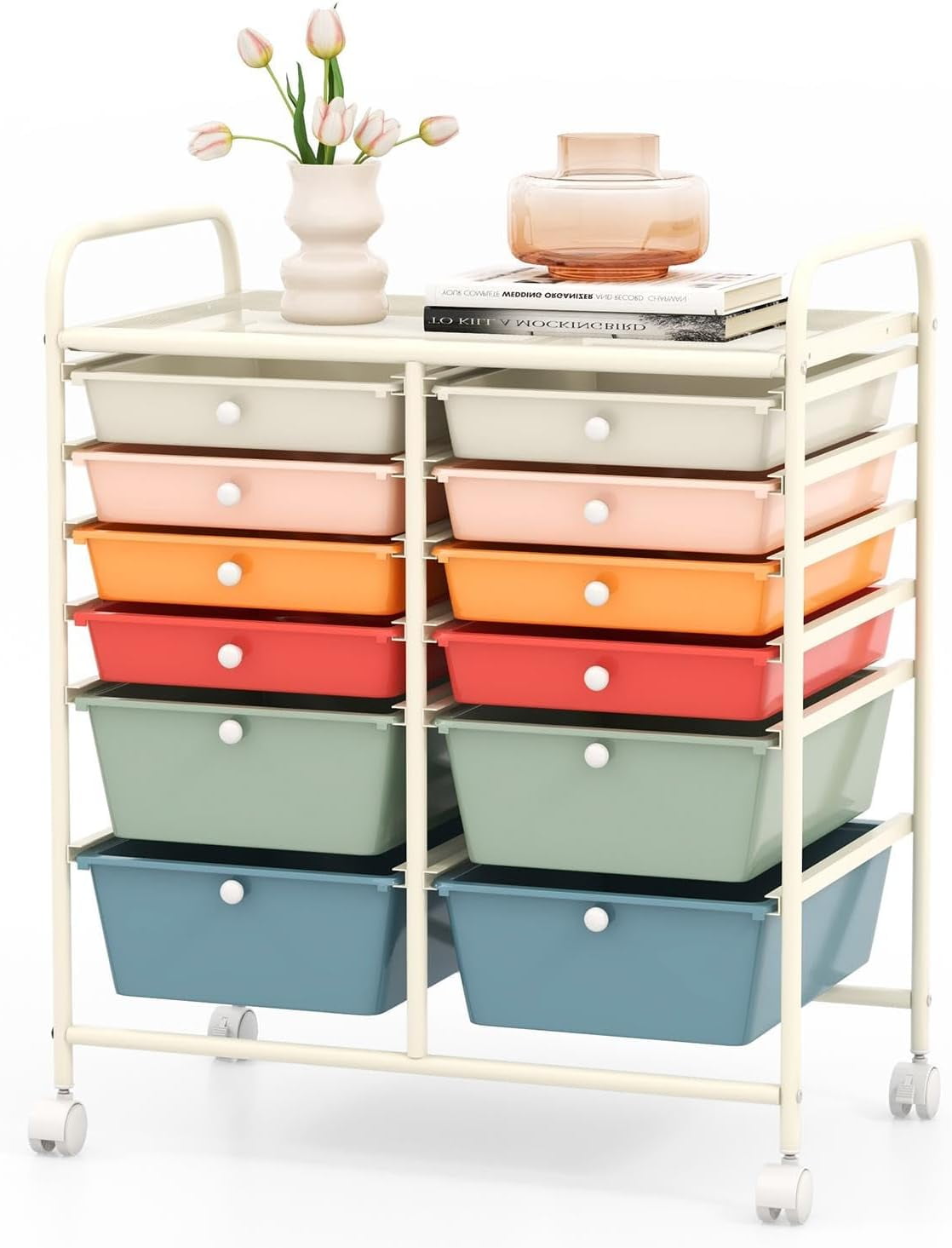 ARLIME 12-Drawer Rolling Storage Cart, 12 Drawer Organizer Trolley ...