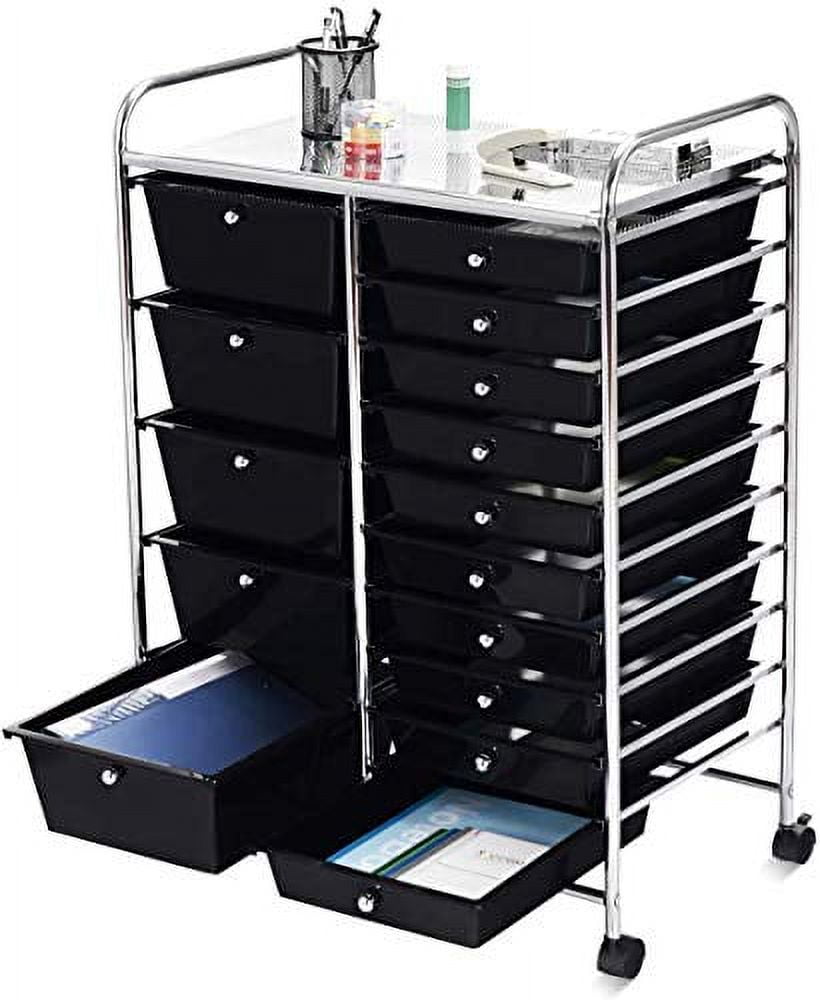 ARLIME 15-Drawer Storage Cart, 15 Drawer Trolley, Rolling Organizer ...