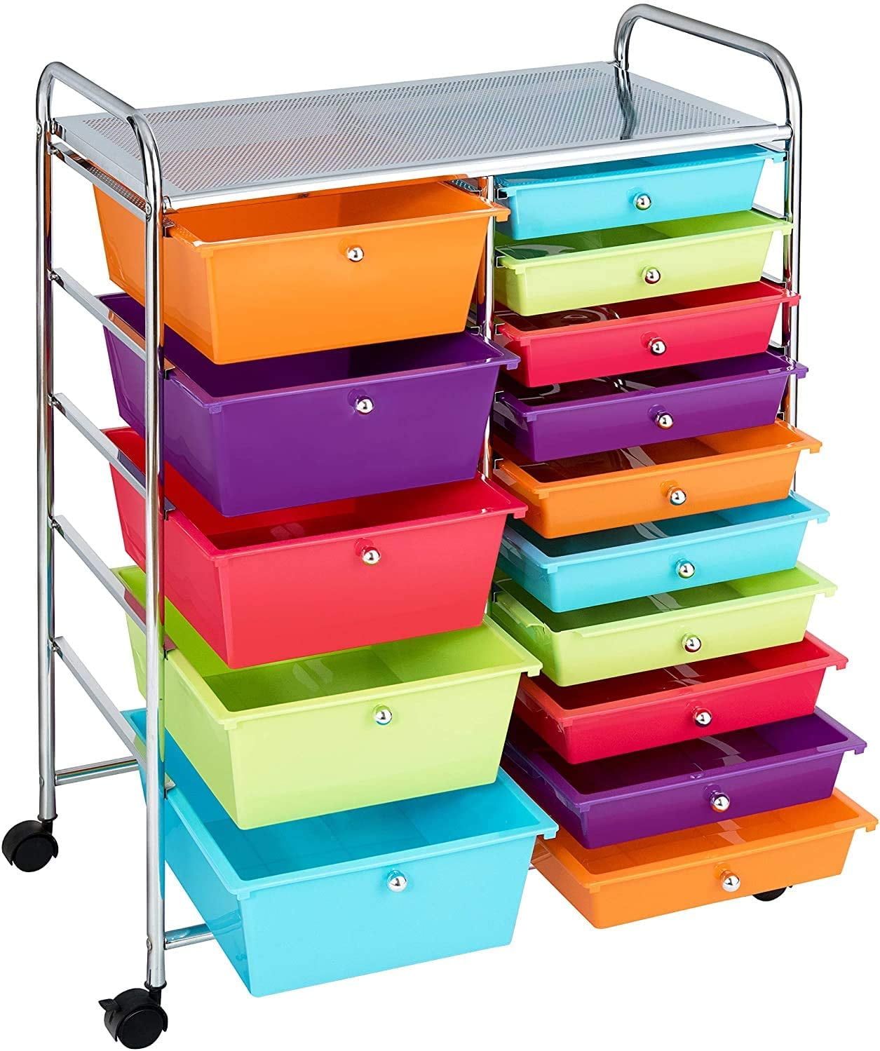 ARLIME 15-Drawer Storage Cart, 15 Drawer Trolley, Rolling Organizer ...