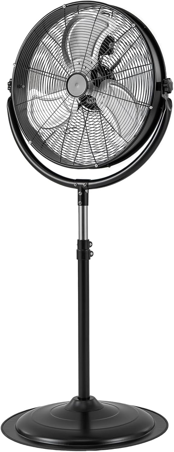 ARLIME 20" High Velocity Pedestal Fan, Industrial Oscillating Standing ...
